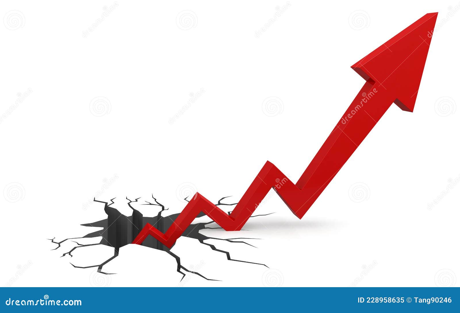 Red Arrow Break Out from Ground Stock Illustration - Illustration of ...