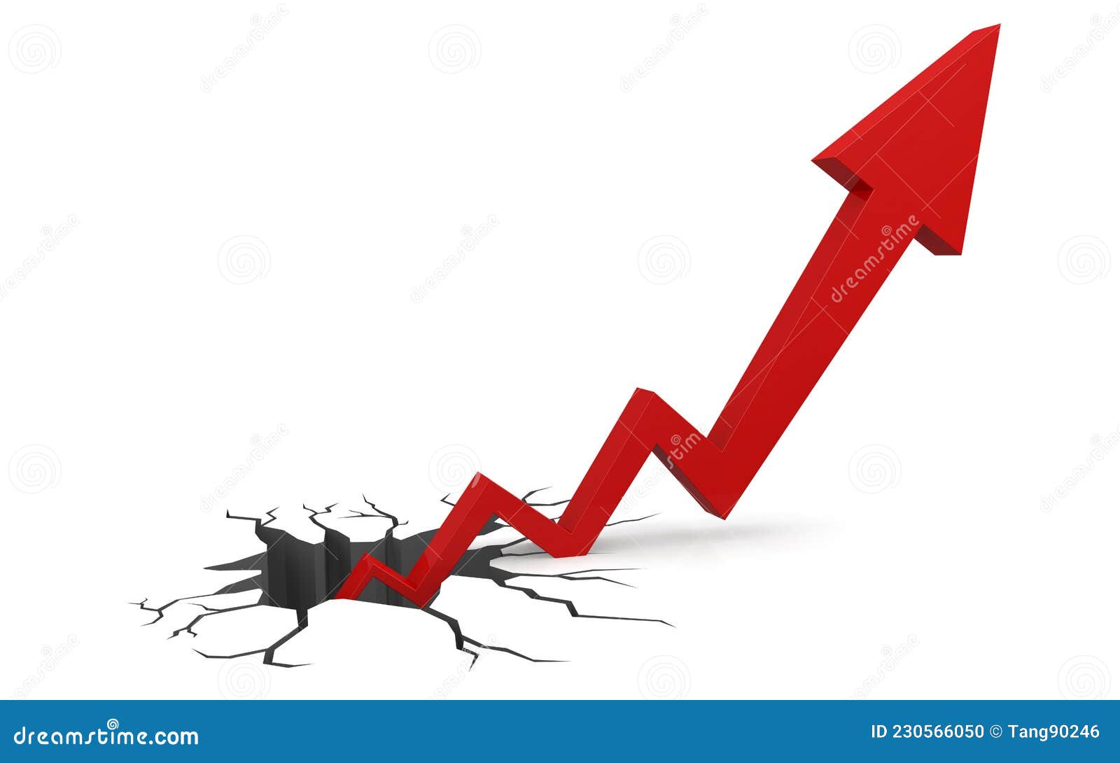 Red Arrow Break Out from Ground Stock Illustration - Illustration of ...