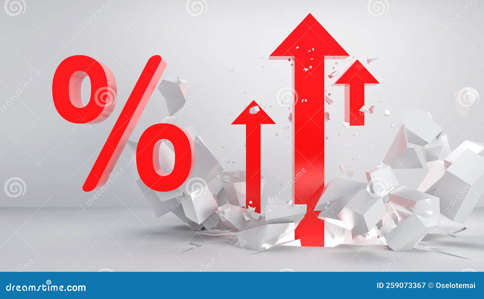 With a Red Arrow Breaking the Ground, the Interest Rate Percentage ...