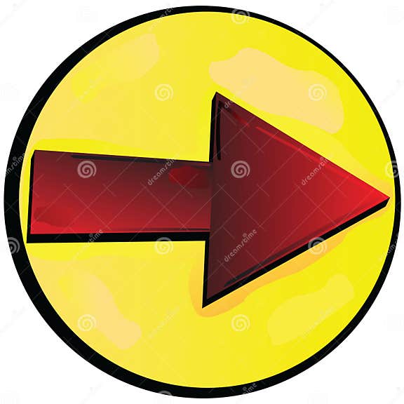 Red Arrow in Bubble Pointing Right Stock Vector - Illustration of ...