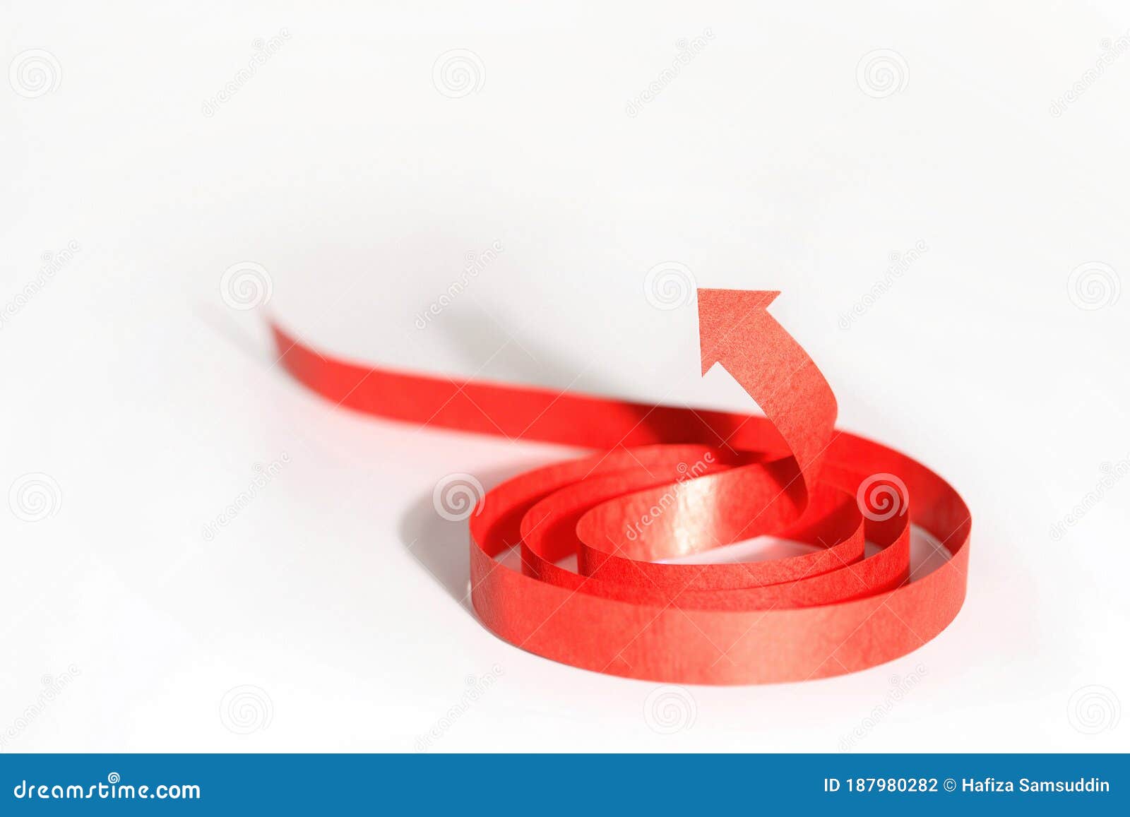 Red Arrow Coiled Up. Conceptual Image Stock Photo - Image of business ...