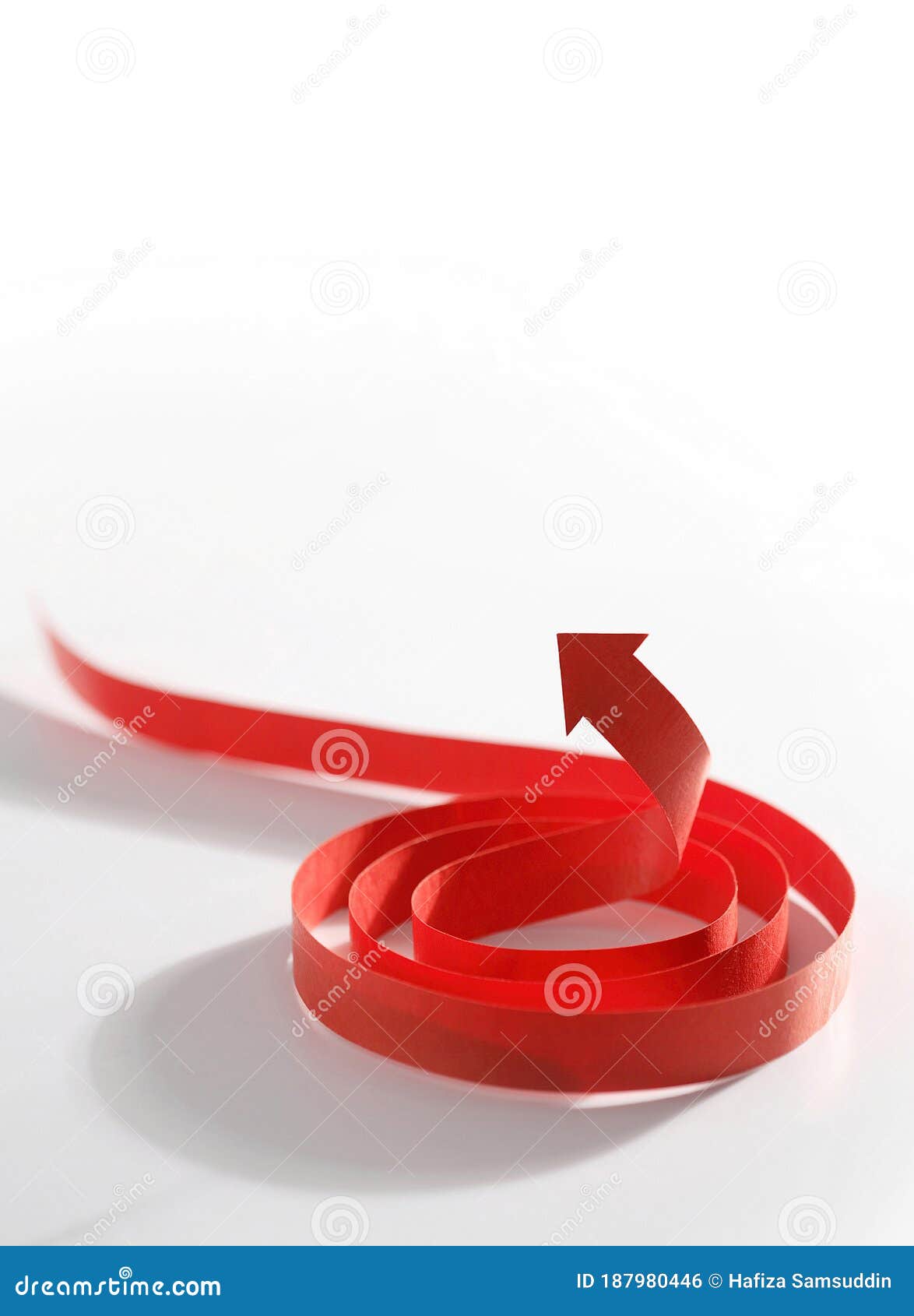 Red Arrow Coiled Up. Conceptual Image Stock Photo - Image of shot, high ...