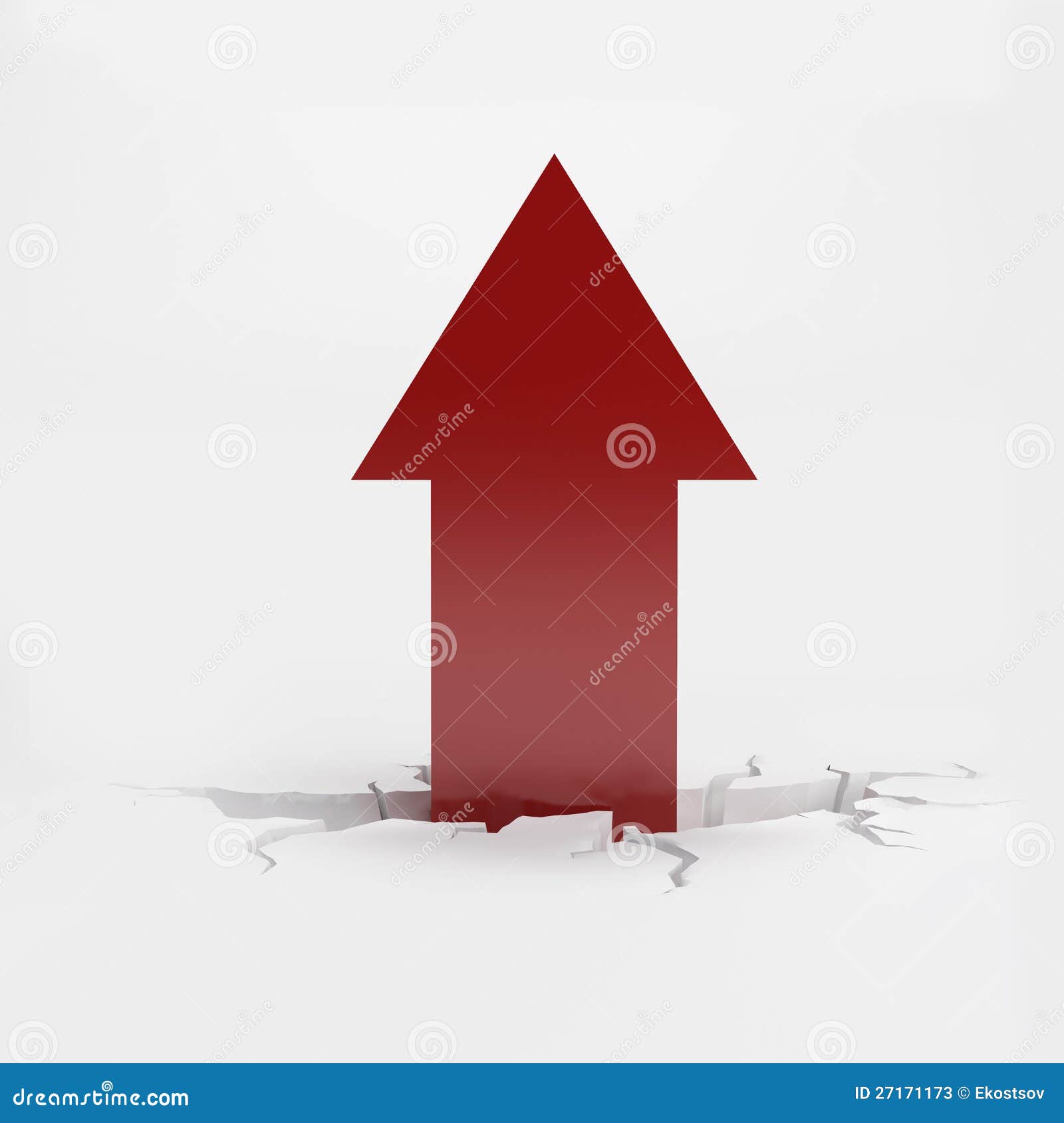 Red Arrow Coming Out the Ground Stock Illustration - Illustration of ...