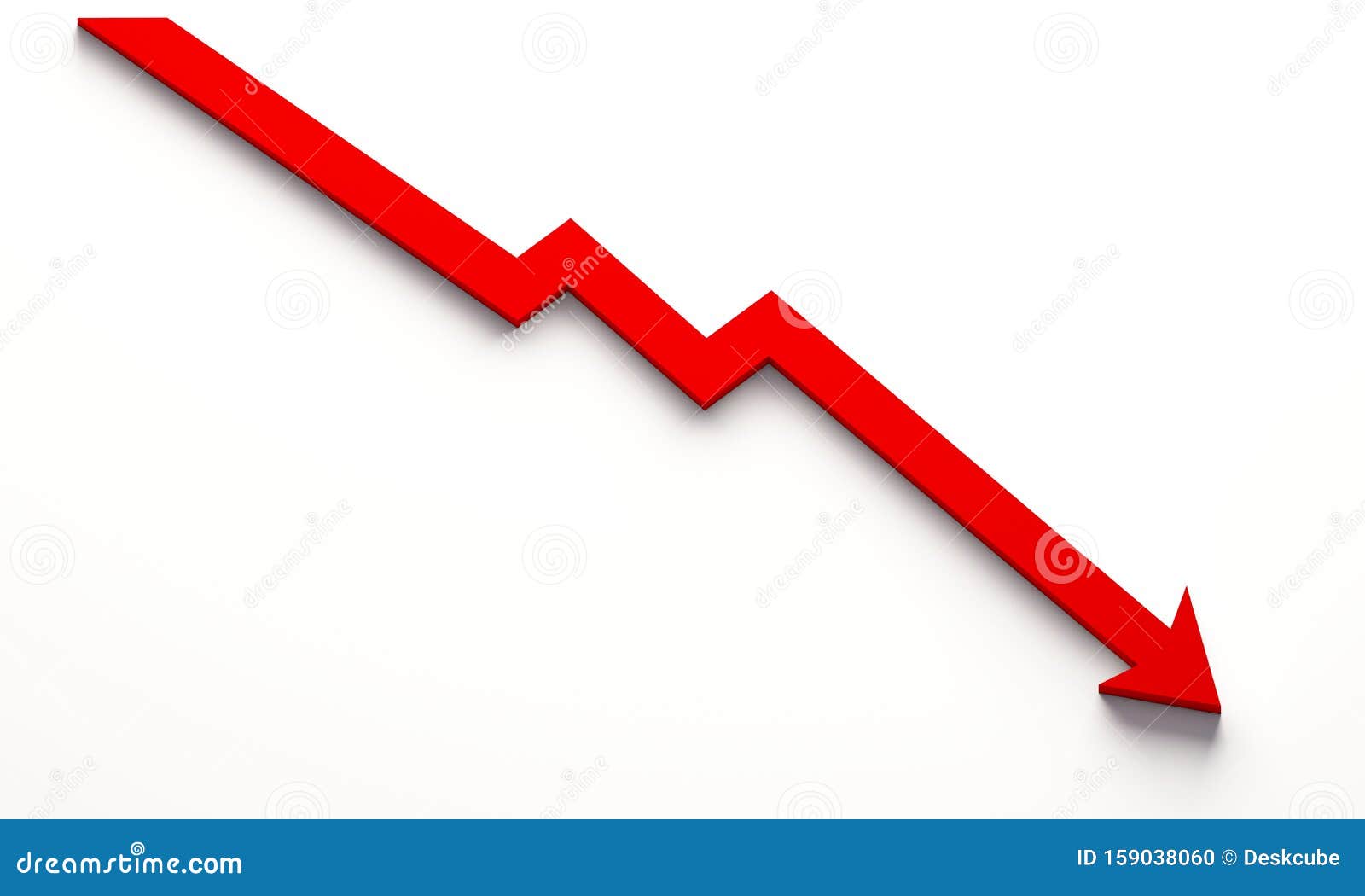 Finance Decrease Bar and Arrow. 3D Render Illustration Stock Illustration - Illustration of ...