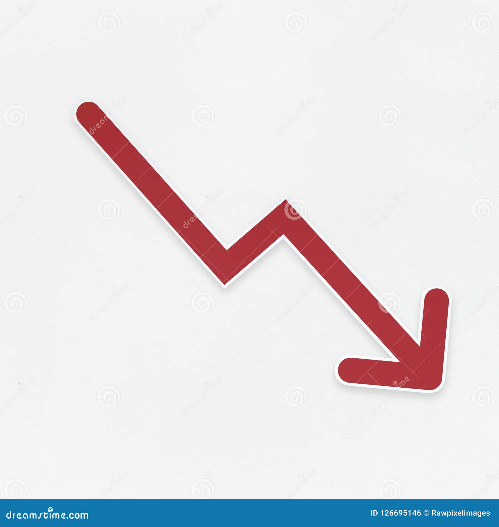 Red Arrow Decreasing Isolated On Background Royalty-Free Stock Image ...