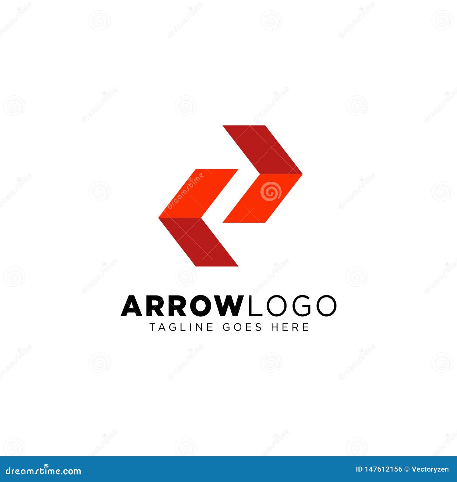 Red Arrow Direction Logo Design Template Vector Illustration Stock ...