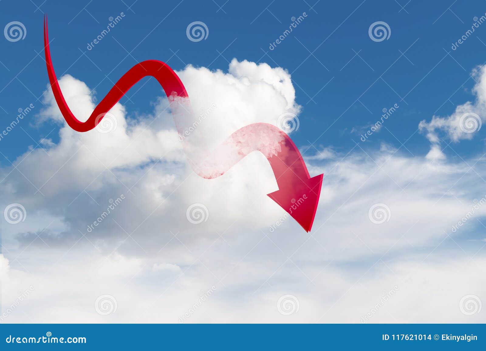 Red Arrow Drop Down Above Syringe Use As Graph On Glossy Floor, Stock ...