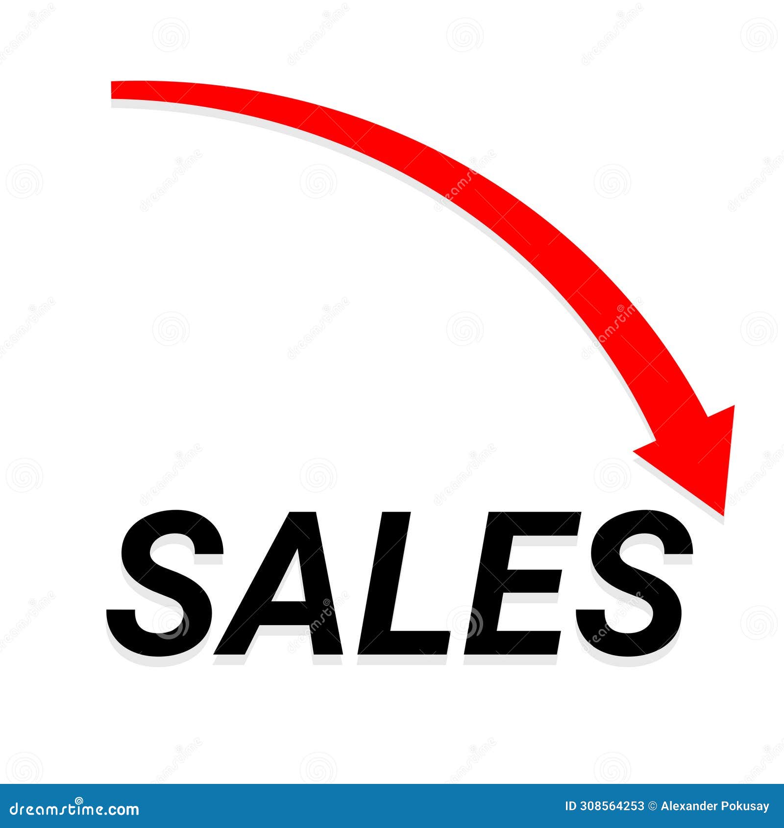 Red Arrow Down Decreasing Sales Vector Stock Vector - Illustration of ...