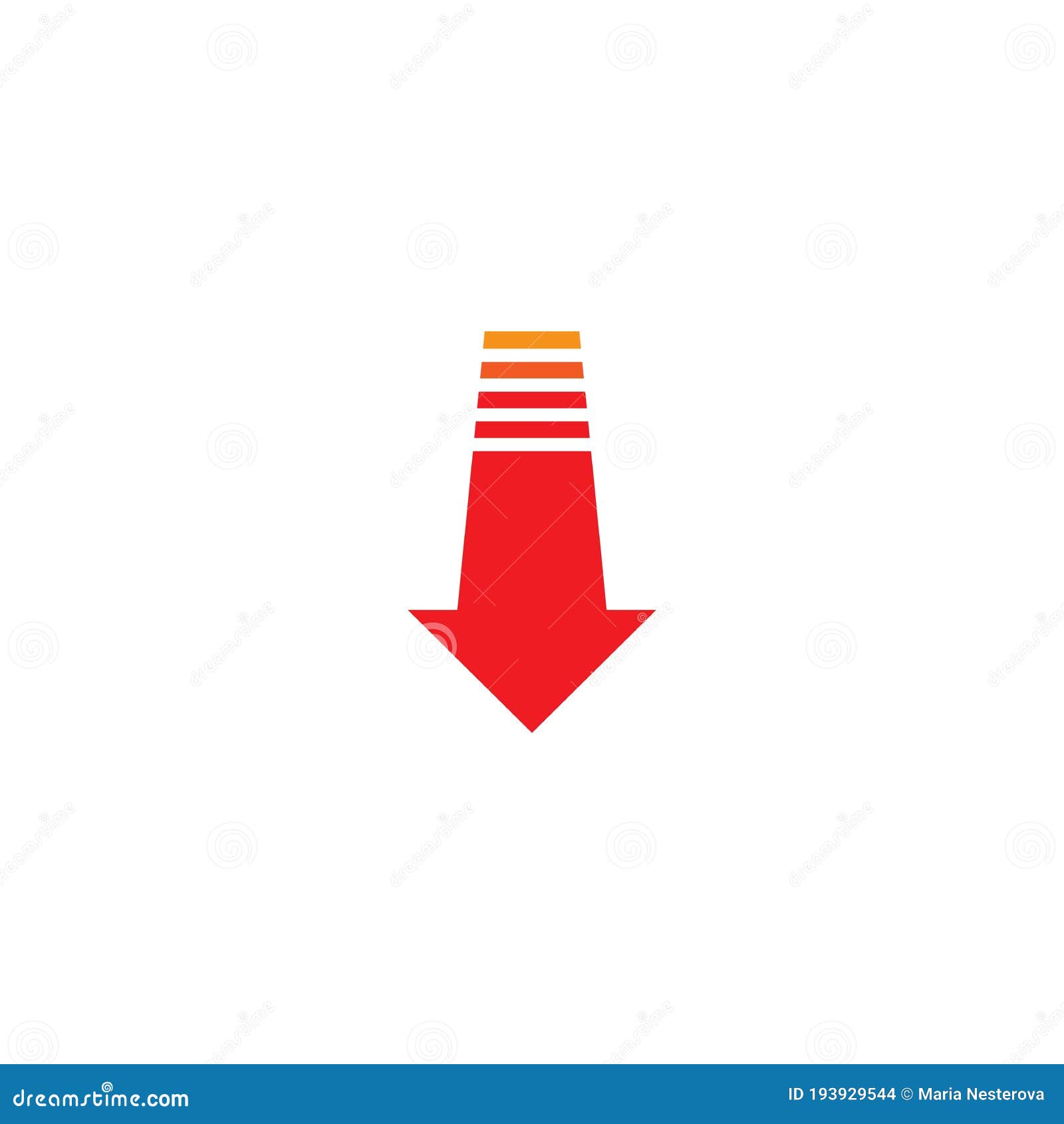Red Arrow Down Icon. Decrease, Fall, Crash Concept Stock Illustration - Illustration of derrick ...