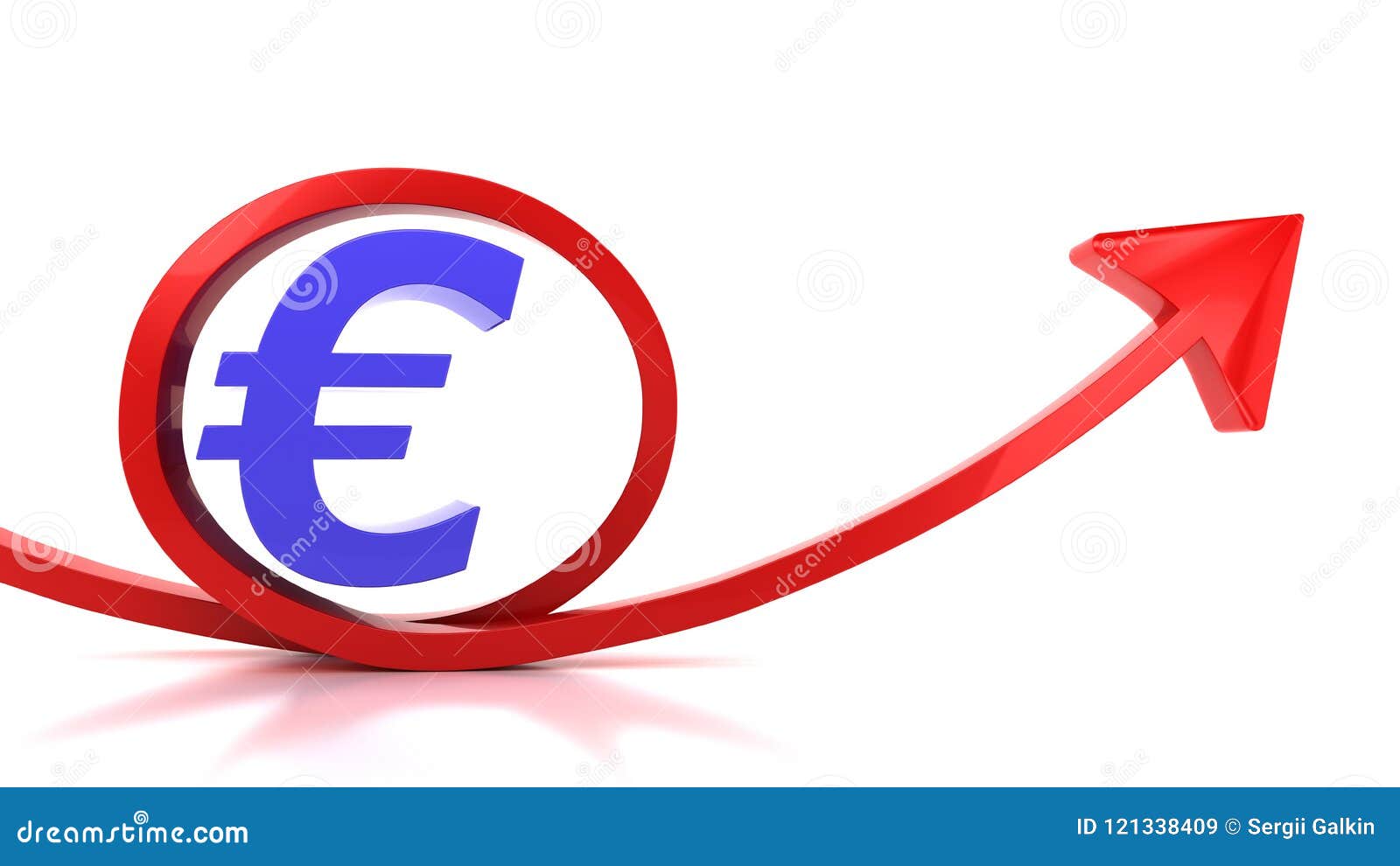 Red arrow and euro sign stock illustration. Illustration of circular ...