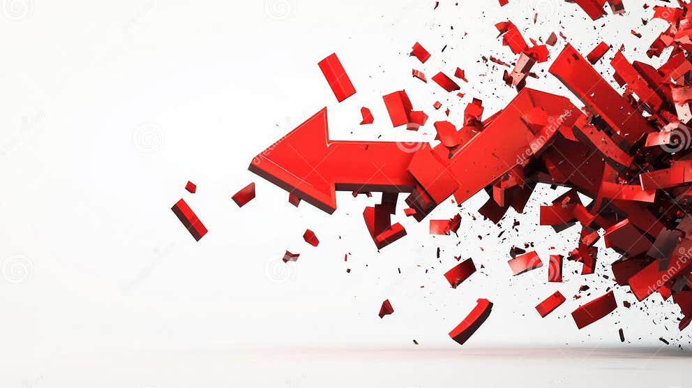 Red Arrow Exploding into Pieces - a Powerful Visual Metaphor for Change ...