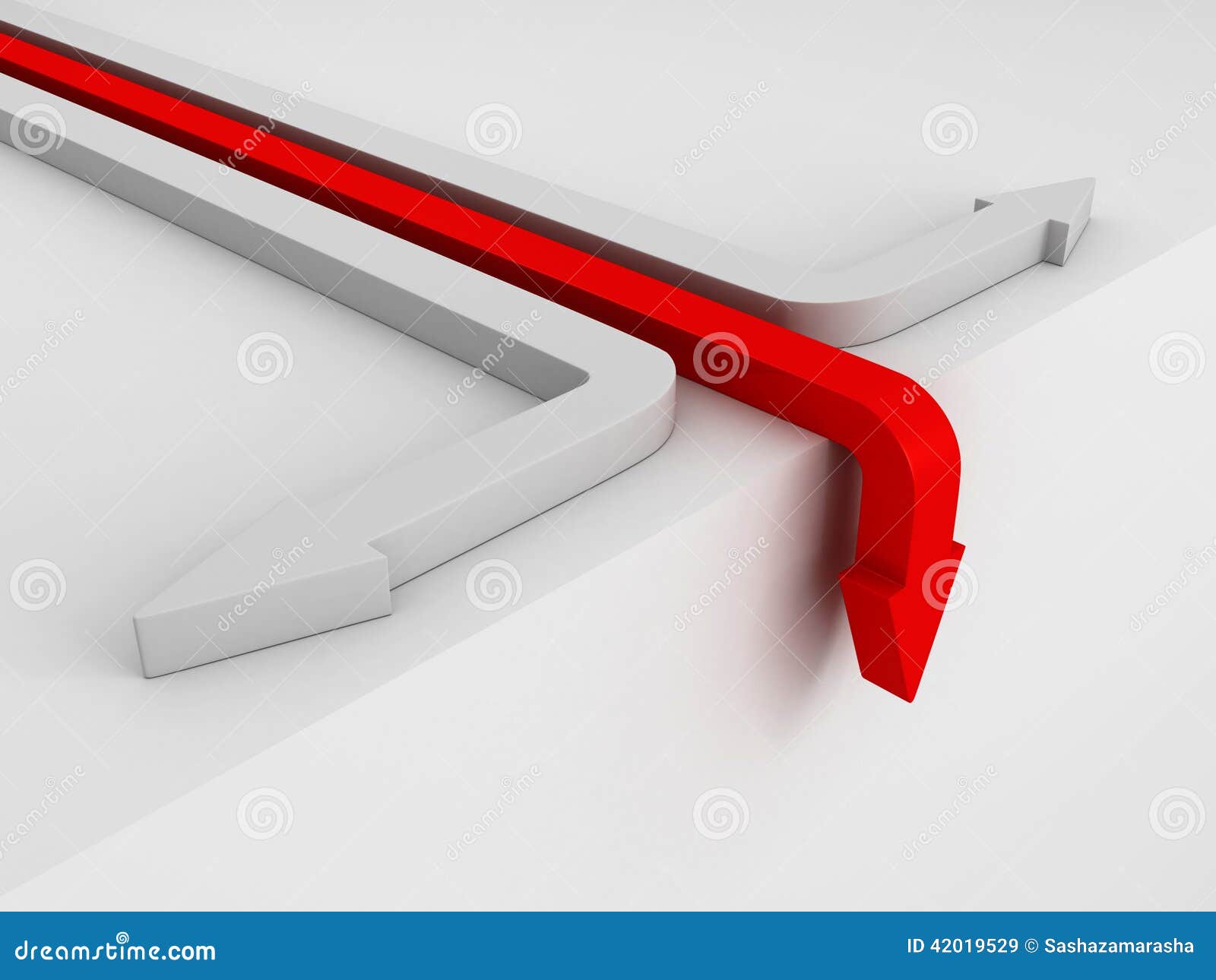 Red Arrow Falling Down. Crisis Concept Stock Illustration ...