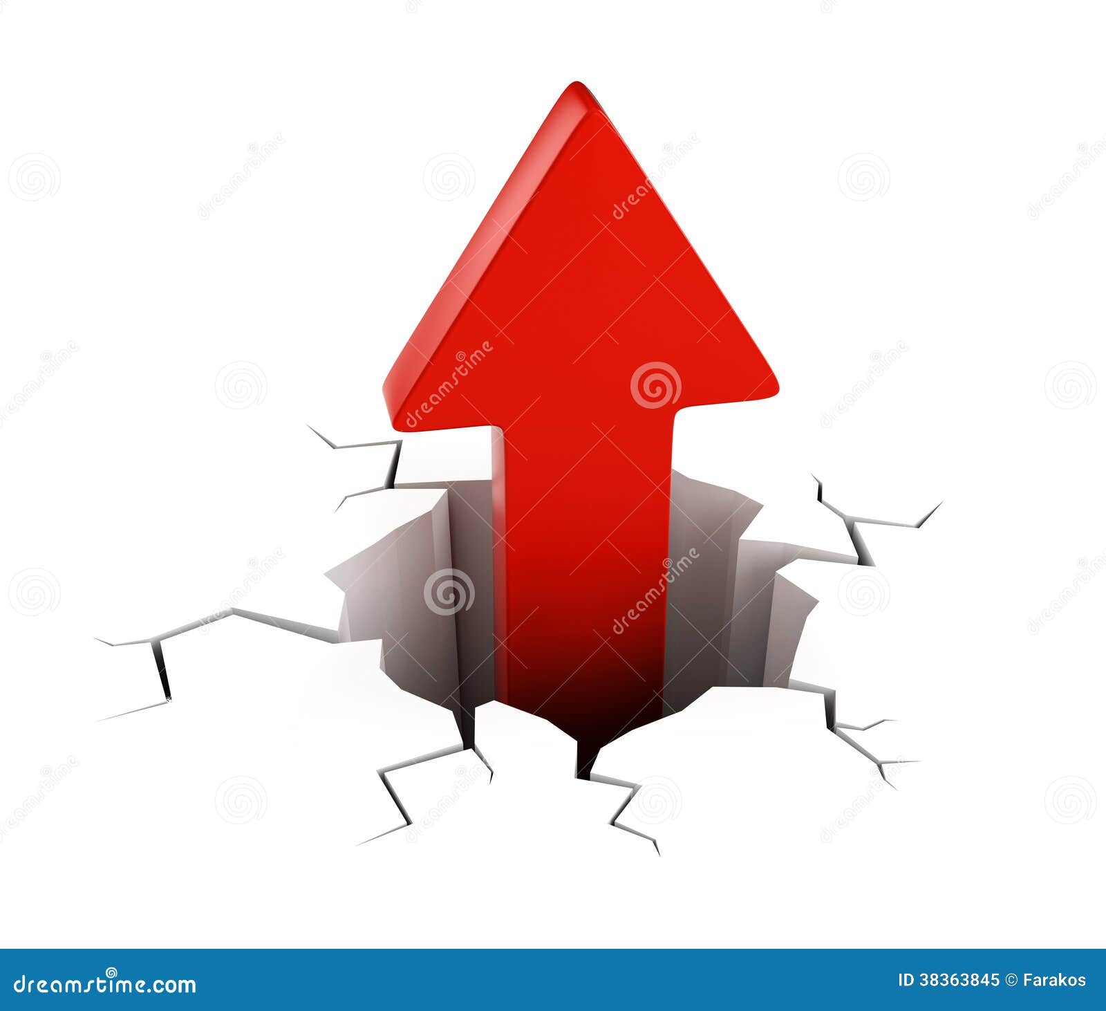 Red Arrow Getting Out from Crack Stock Illustration - Illustration of ...