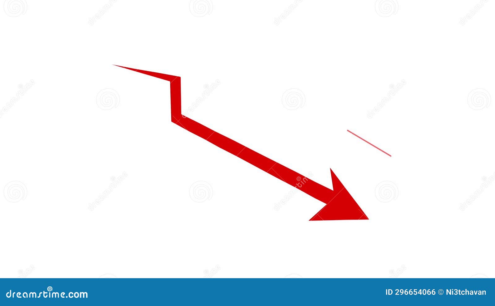 A red Arrow going down. stock footage. Video of infographic - 296654066