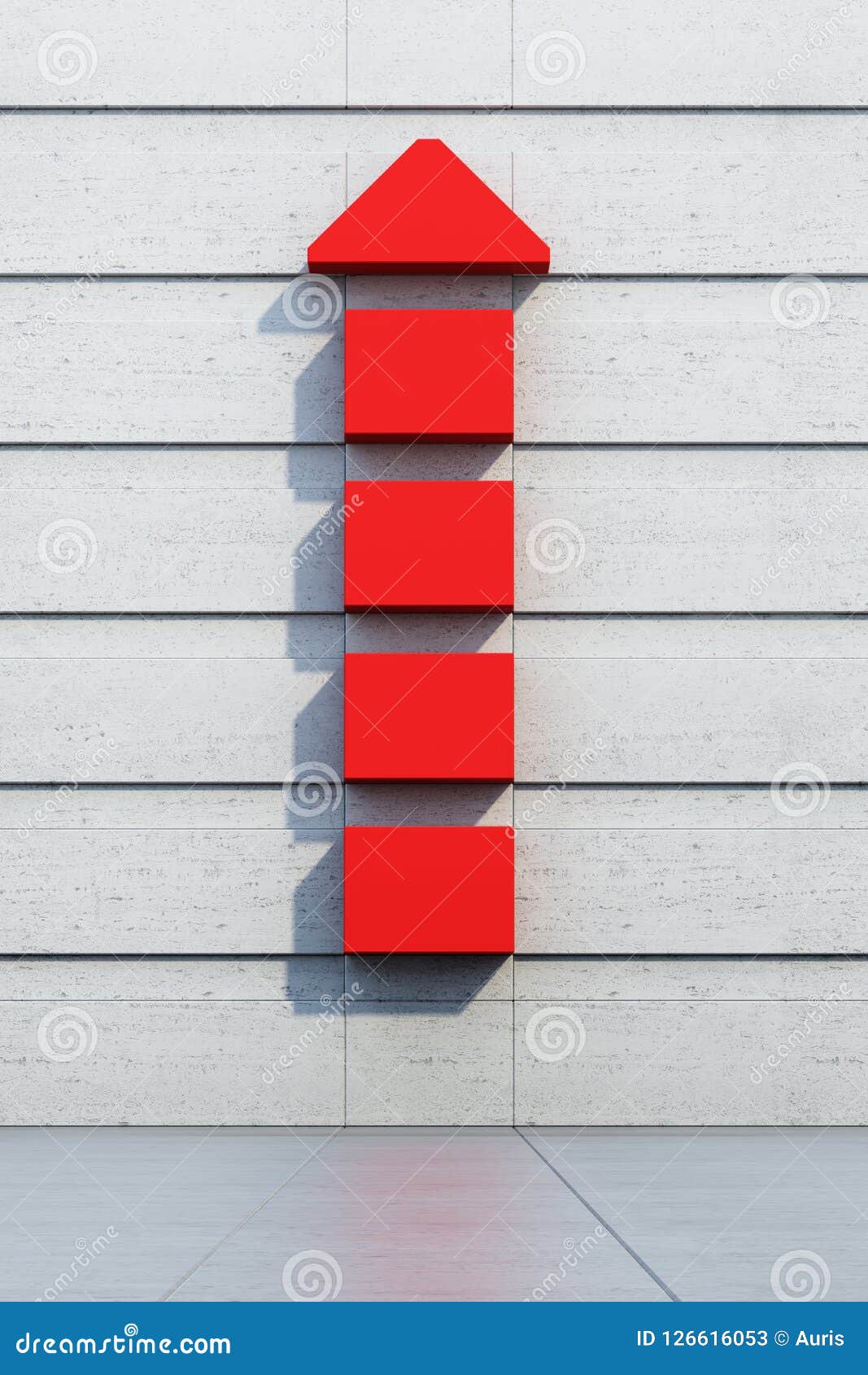 Red arrow going upward stock illustration. Illustration of direction ...