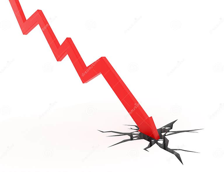 Red Arrow Graph Breaks through the Ground Stock Illustration ...