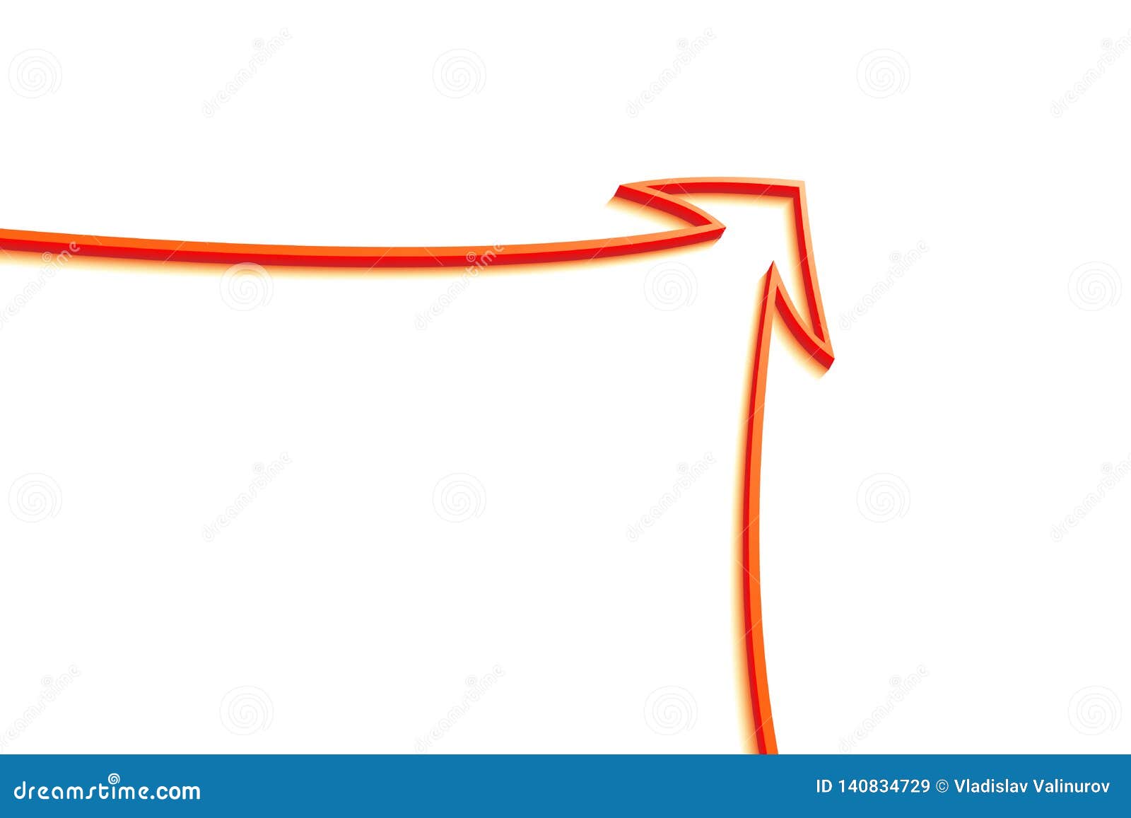 Red Arrow Graph Goes Up on White Background Stock Illustration ...