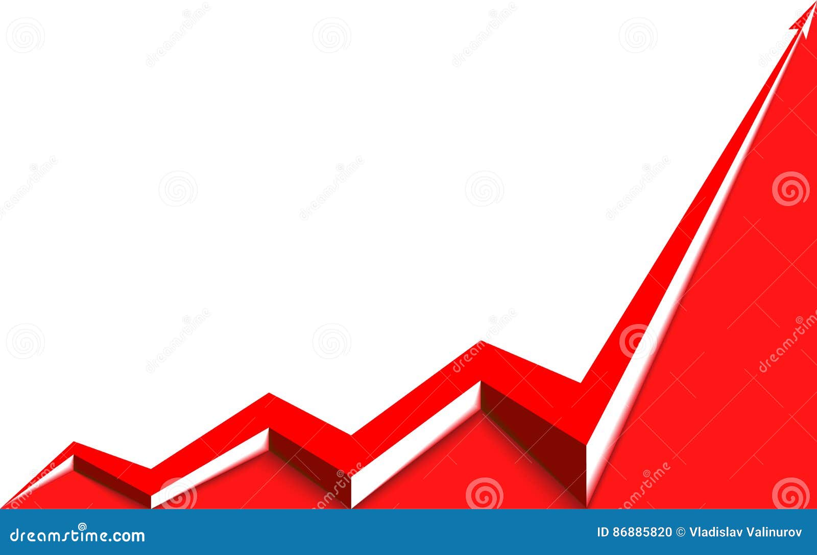 Red arrow graph goes up stock vector. Illustration of graphic - 86885820