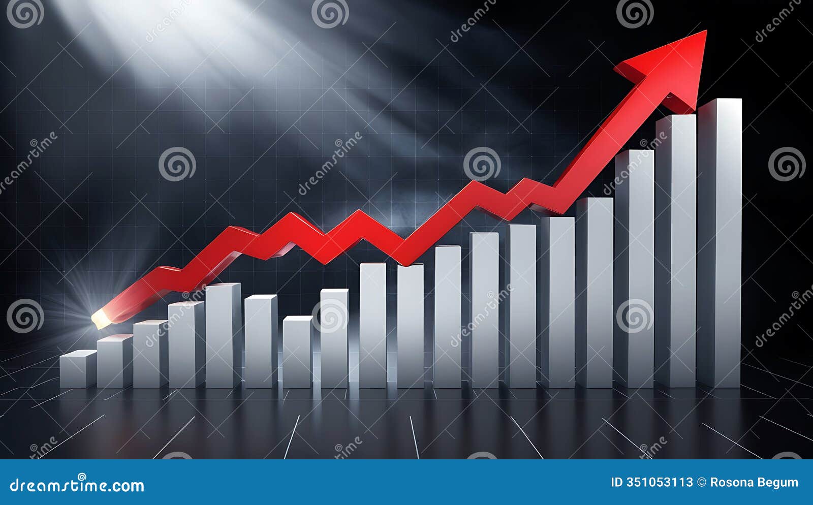 Red Arrow Graph Illustrates Increasing Financial Growth Stock ...