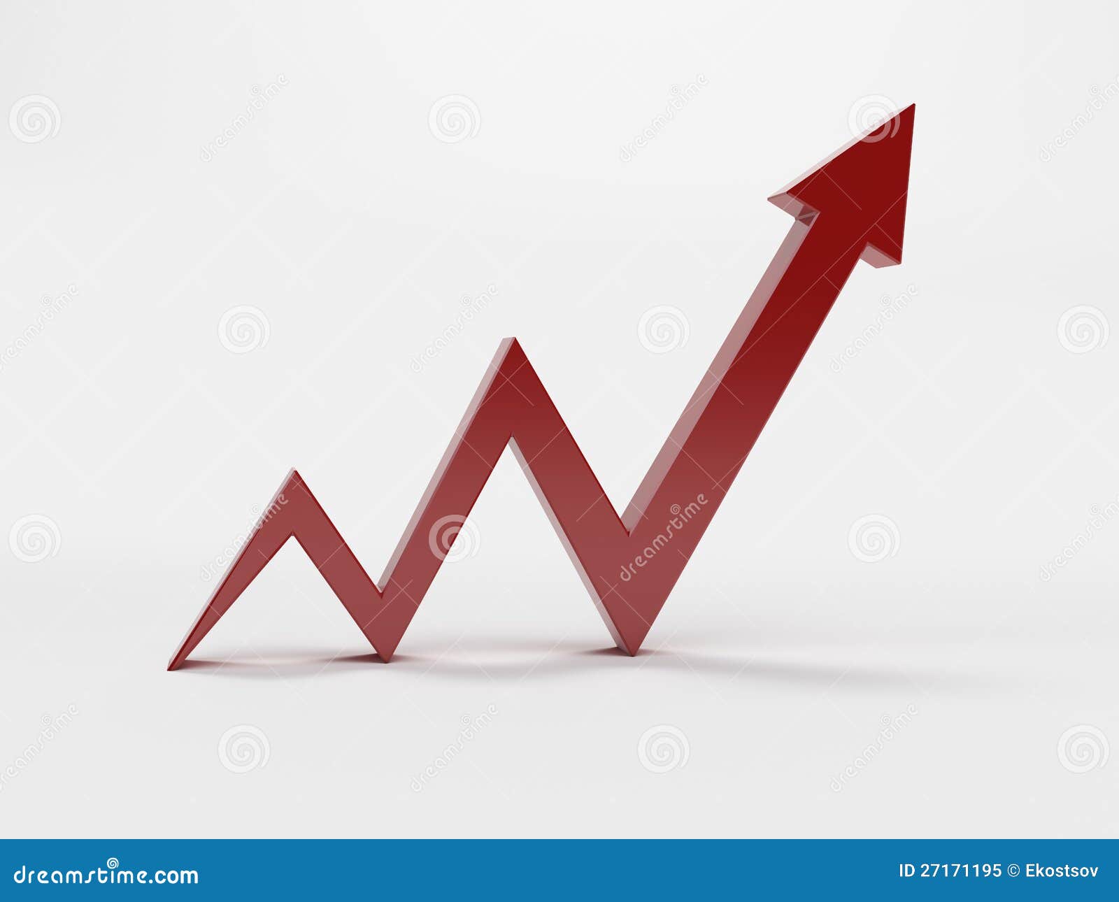 Red Arrow Graph Isolated on White Stock Illustration - Illustration of ...