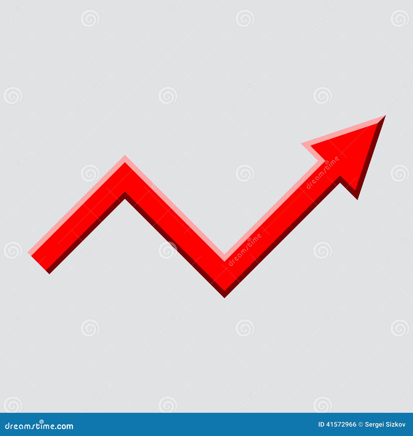 Red Arrow Graph on Light Background. Vector Stock Vector - Illustration ...