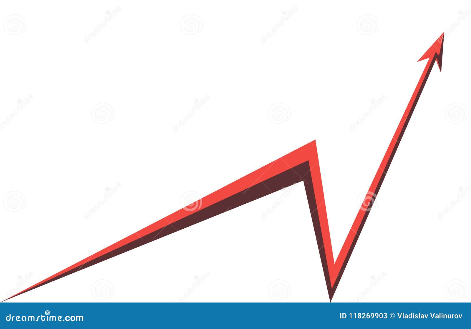 Red Arrow Graph on White Background Stock Vector - Illustration of ...