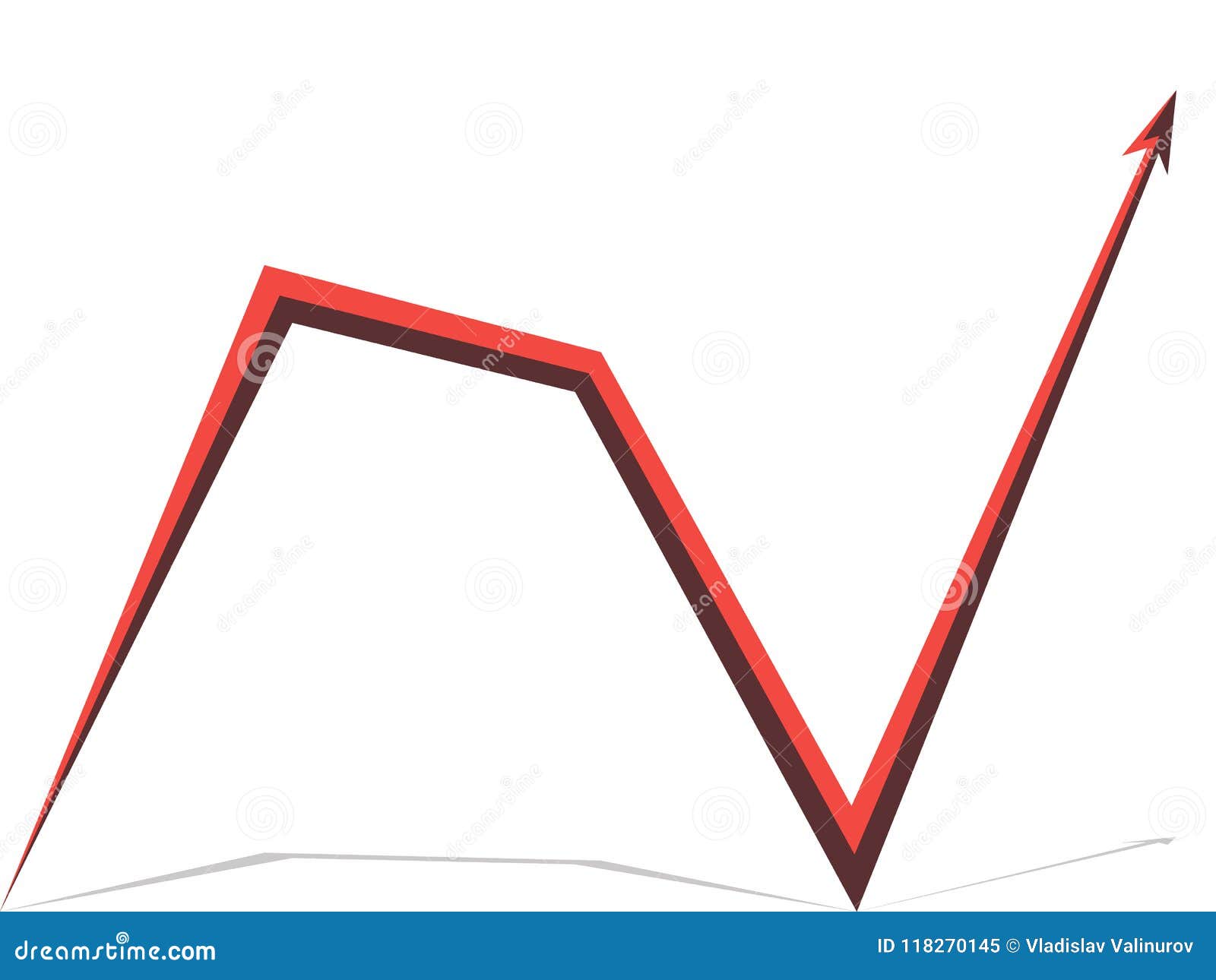 Red Arrow Graph on White Background Stock Vector - Illustration of ...