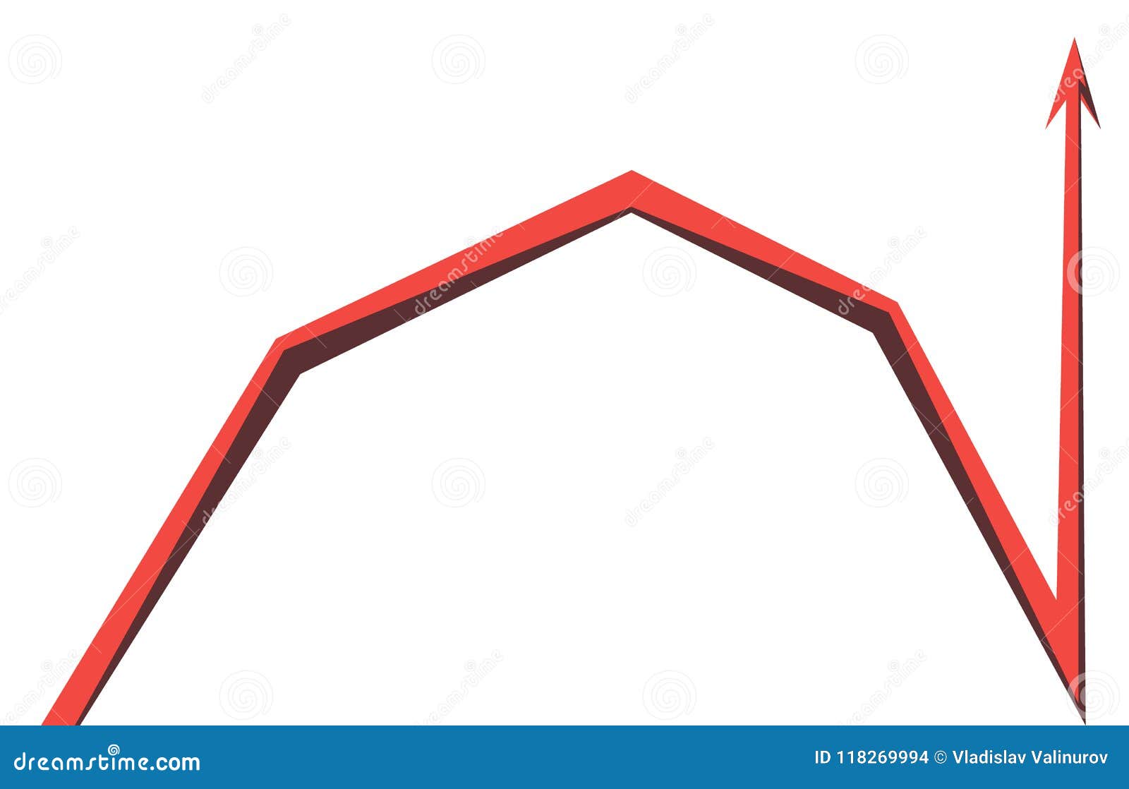 Red Arrow Graph on White Background Stock Vector - Illustration of ...