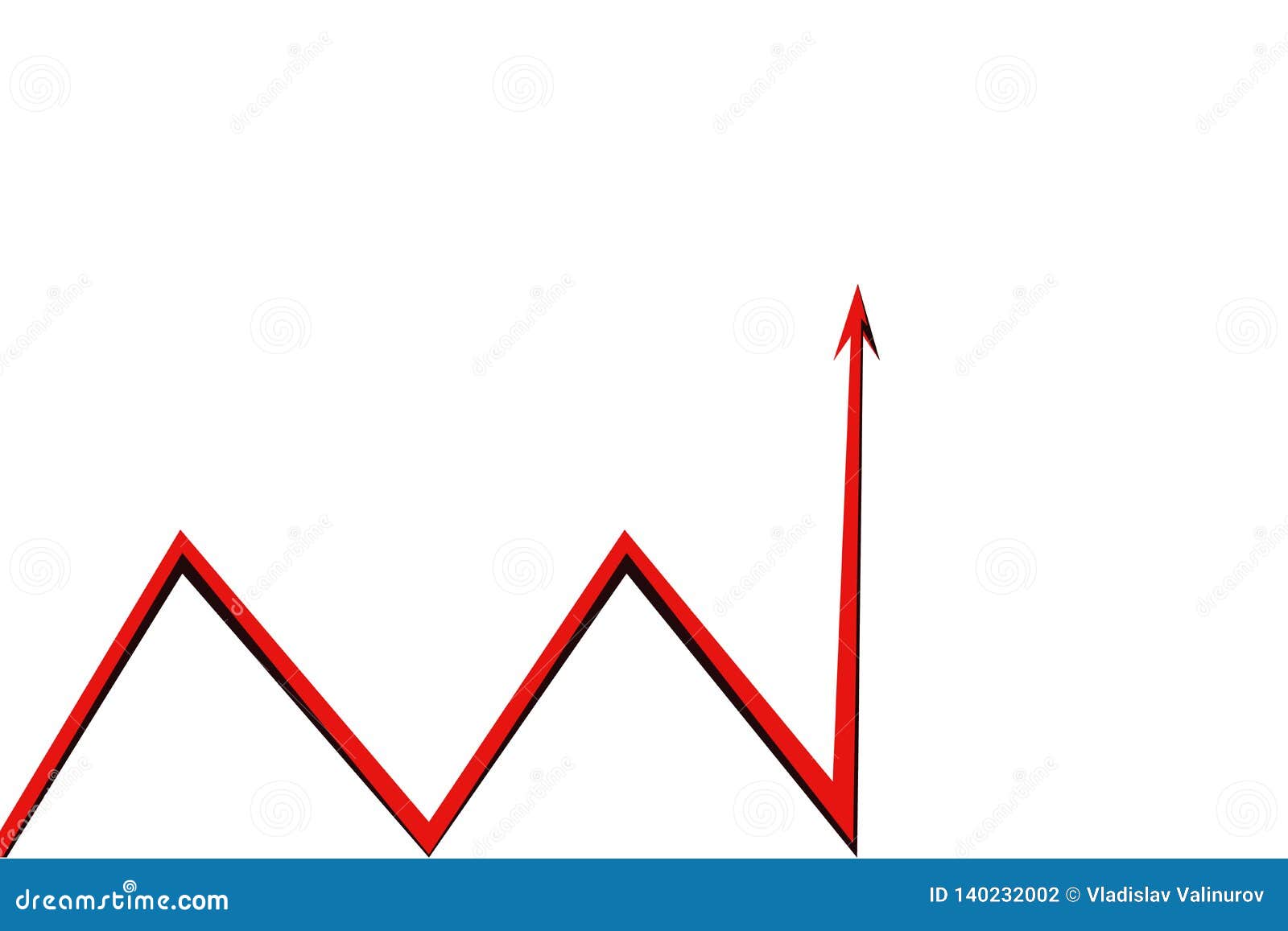 Red Arrow Graph on a White Background Stock Illustration - Illustration ...