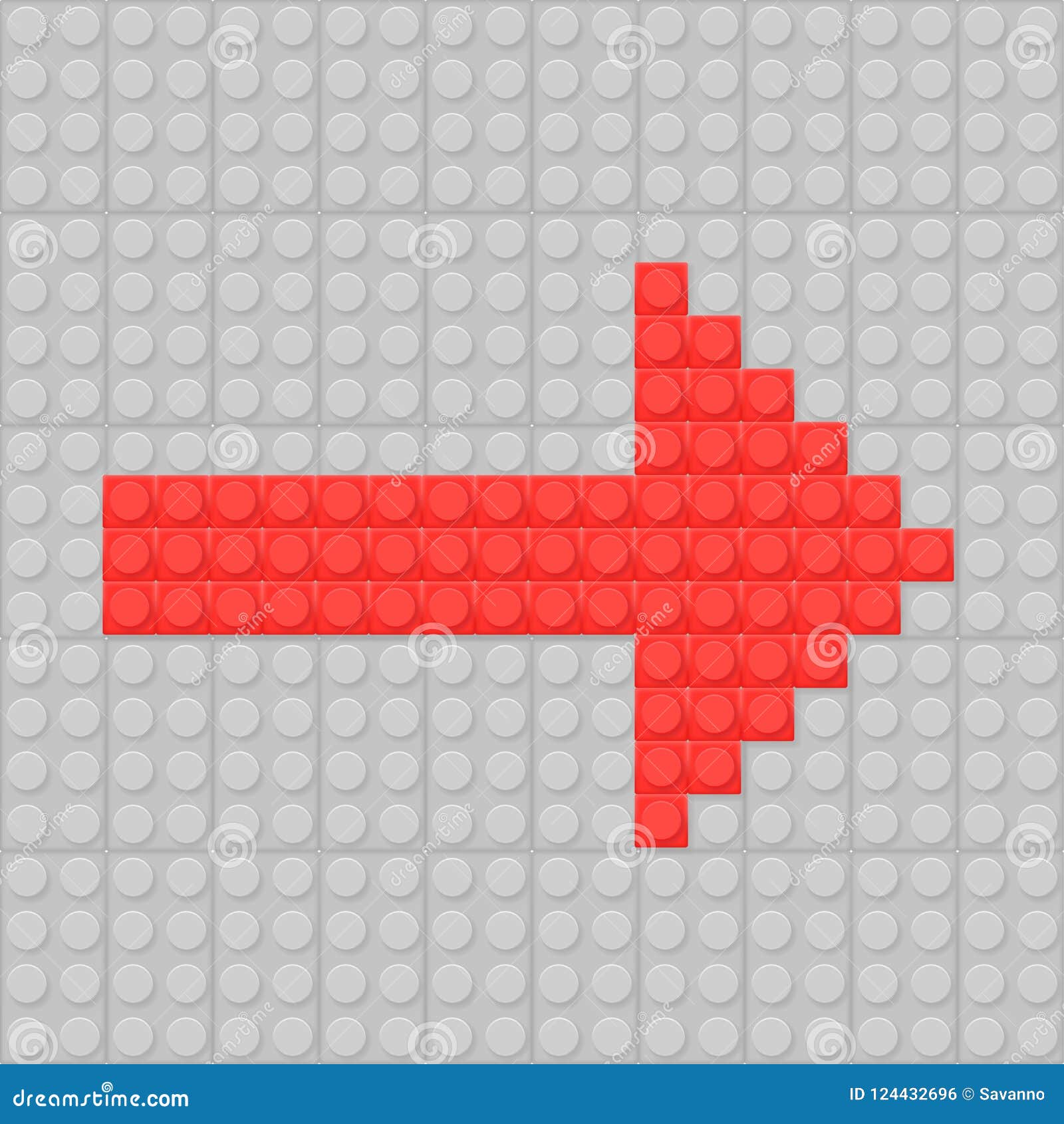 Red Arrow on Gray Background. Construction Blocks Stock Vector ...