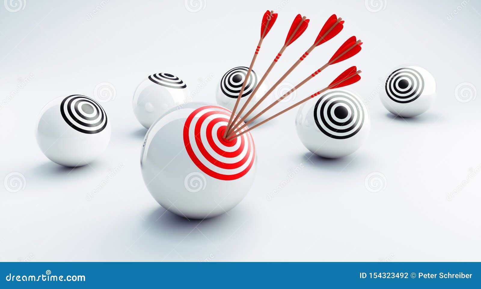Red Arrow in a Group of Targets Stock Illustration - Illustration of ...