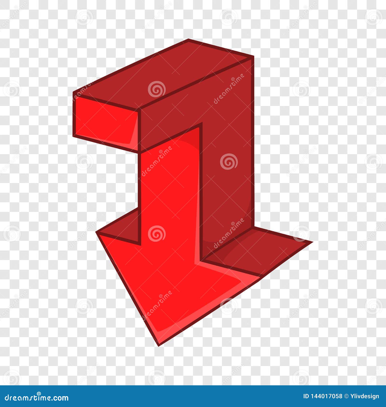 Red Arrow Icon in Cartoon Style Stock Vector - Illustration of ...