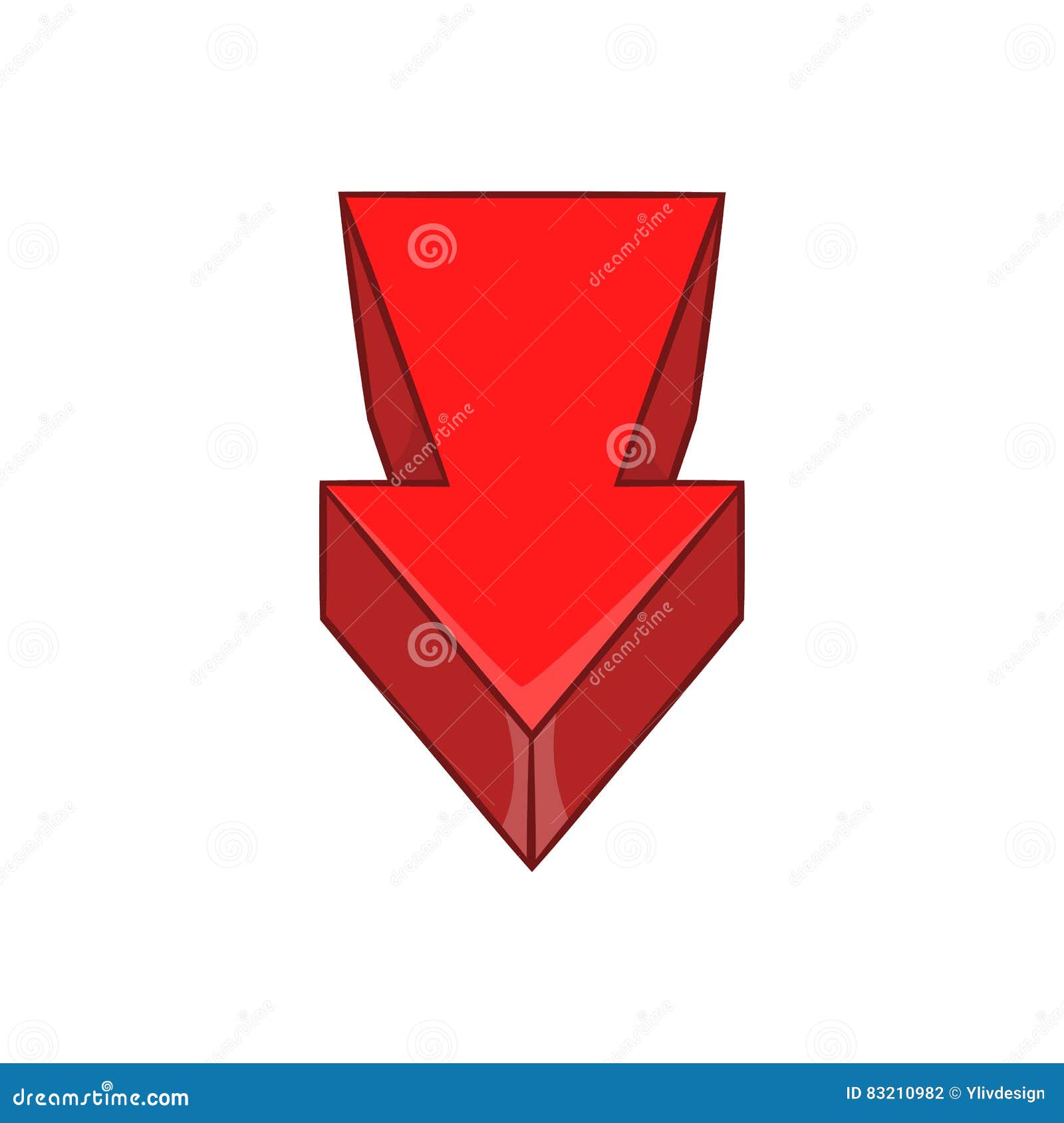 Red Arrow Icon in Cartoon Style Stock Vector - Illustration of round ...