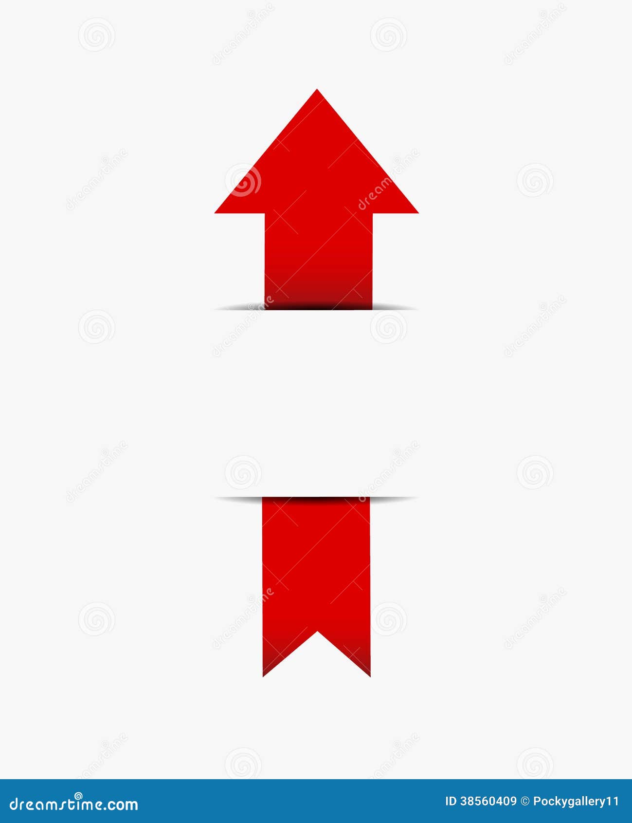 Red arrow insert in paper stock vector. Illustration of emblem - 38560409