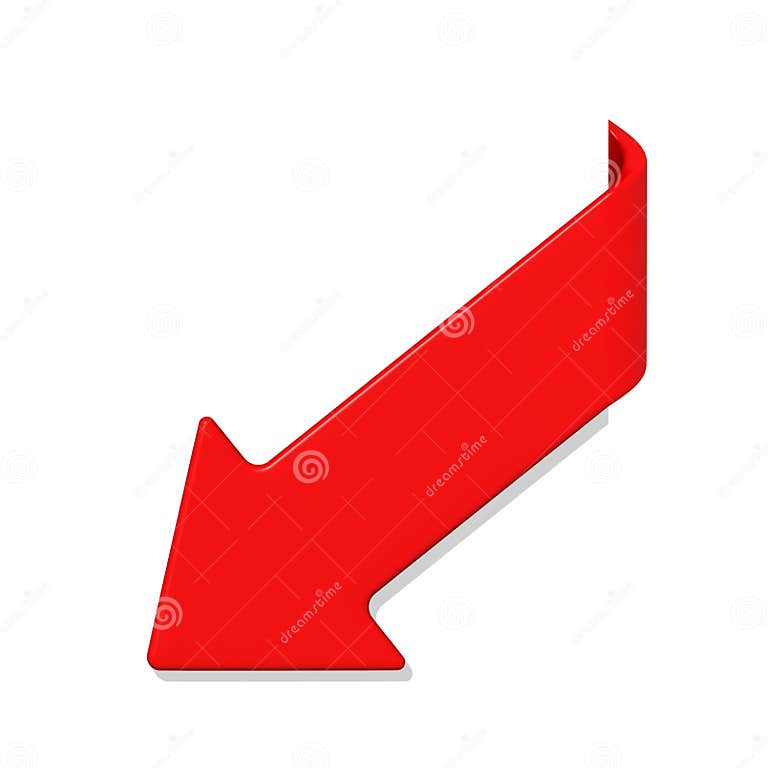Red Arrow Isolated on White Stock Illustration - Illustration of ...