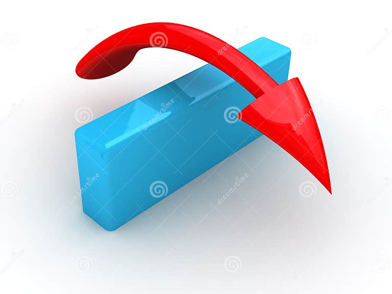 Red Arrow Jumping Over Blue Wall Stock Illustration - Illustration of ...