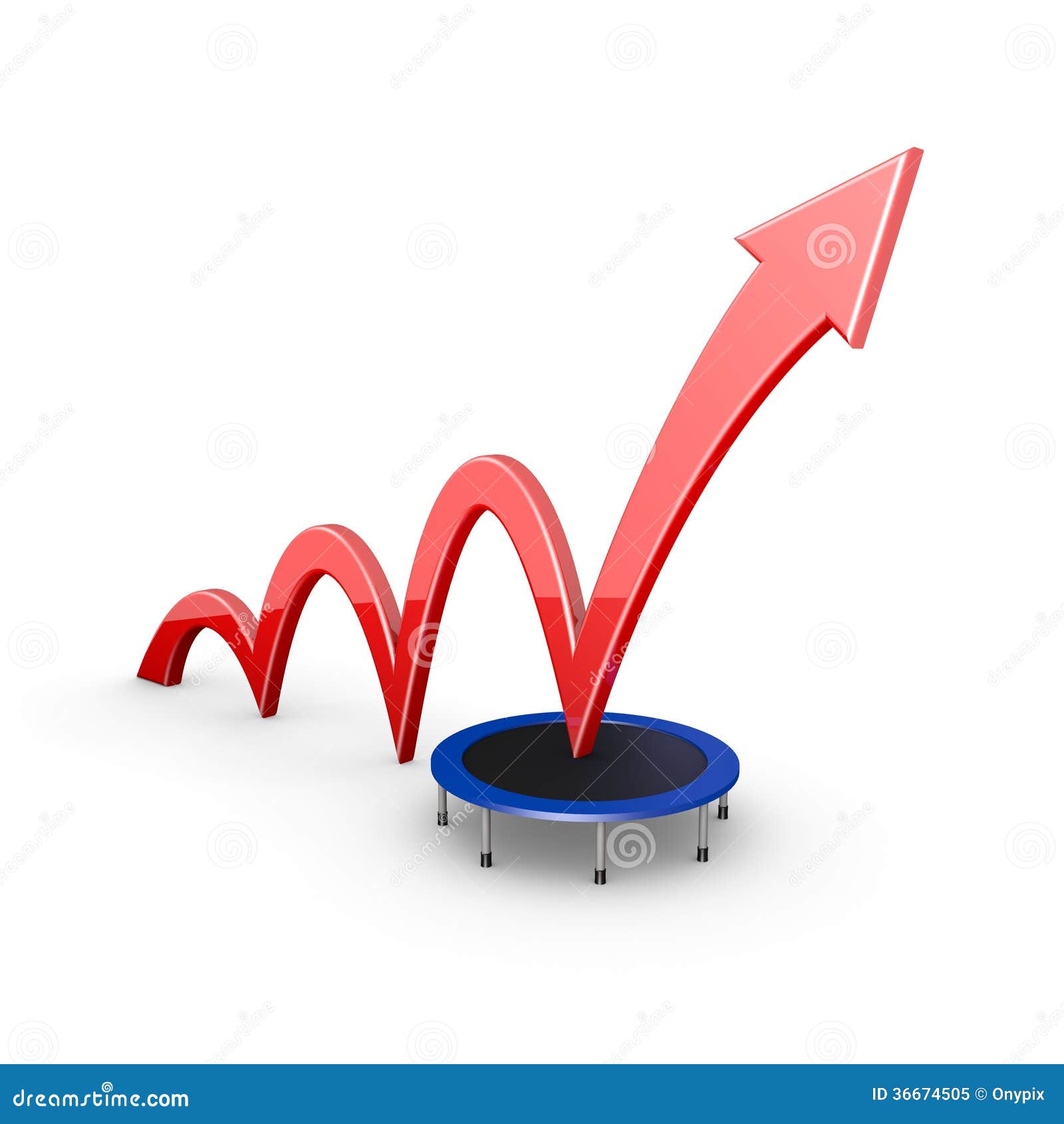 Red Arrow Jumping on a Trampoline Stock Illustration - Illustration of ...