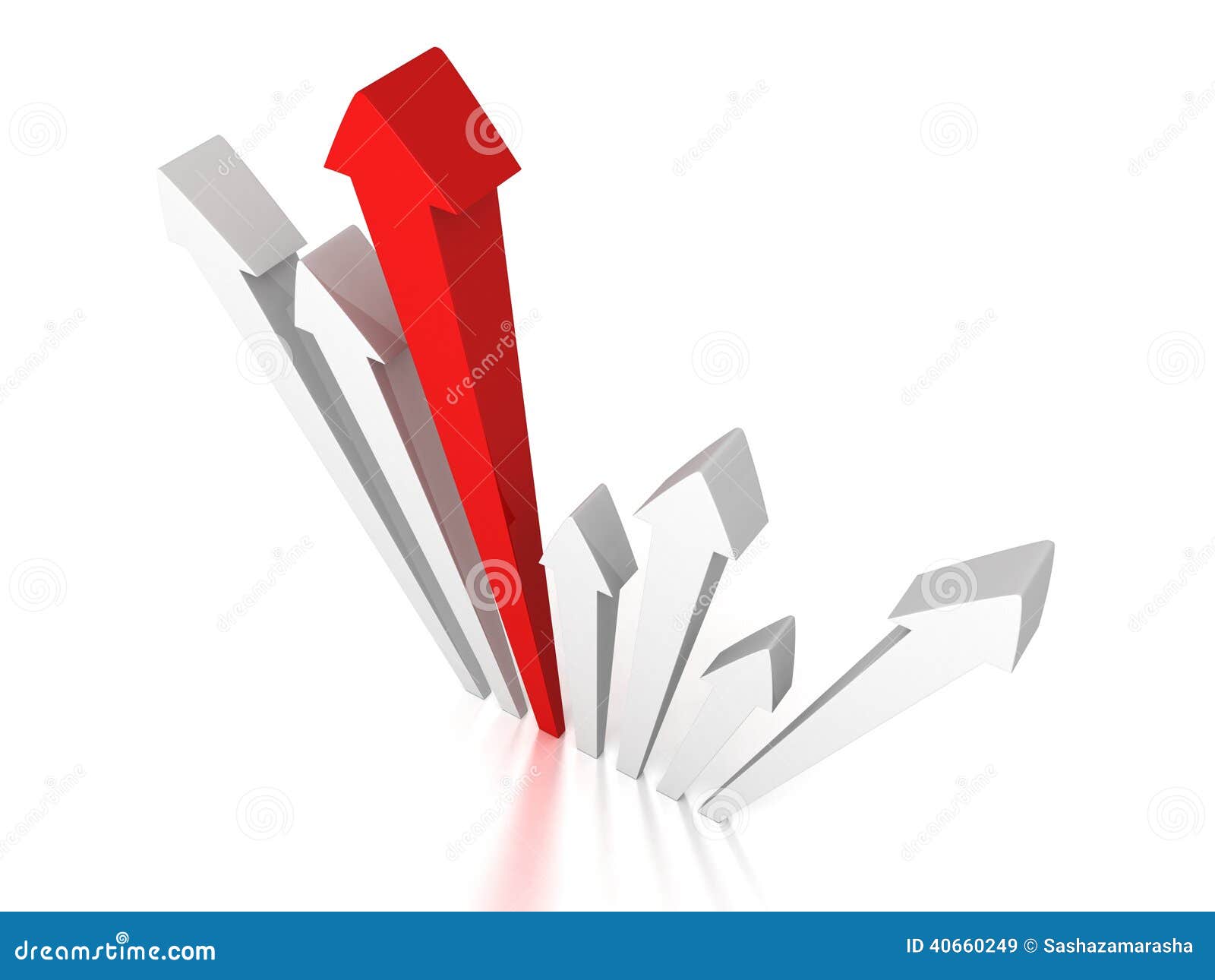 Red Arrow Leader Growing Up On Bar Chart Team Royalty-Free Stock ...