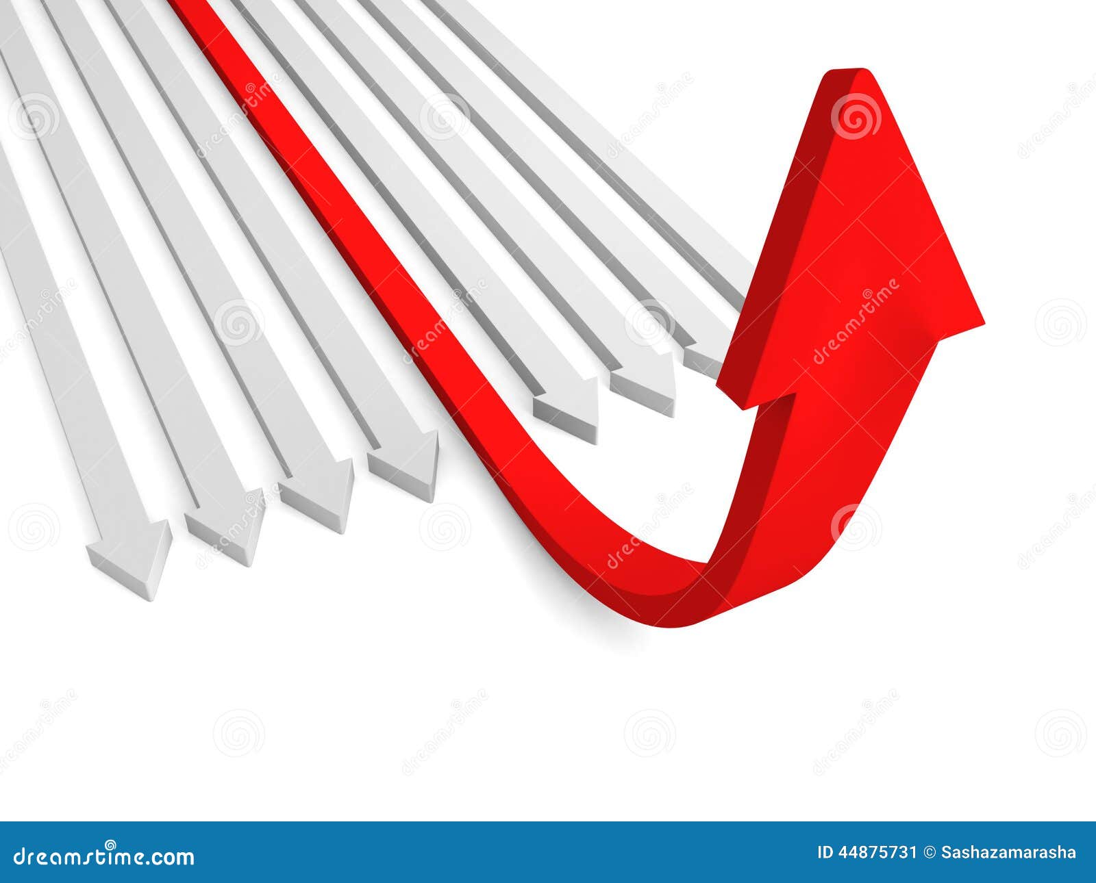 Red Arrow Leader Growing Up On Bar Chart Team Royalty-Free Stock ...
