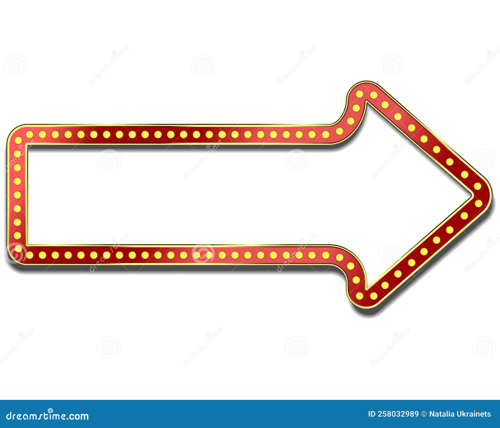 Red arrow with light bulbs stock vector. Illustration of symbol - 258032989