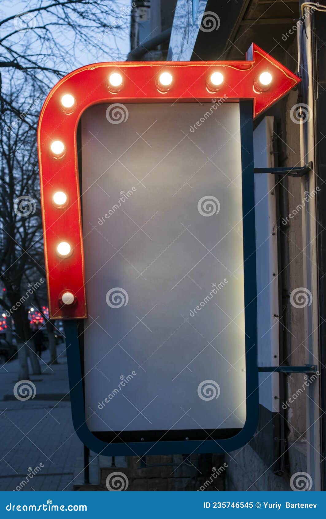 Red Arrow with Light Bulbs. Signpost for Your Needs Stock Image - Image ...