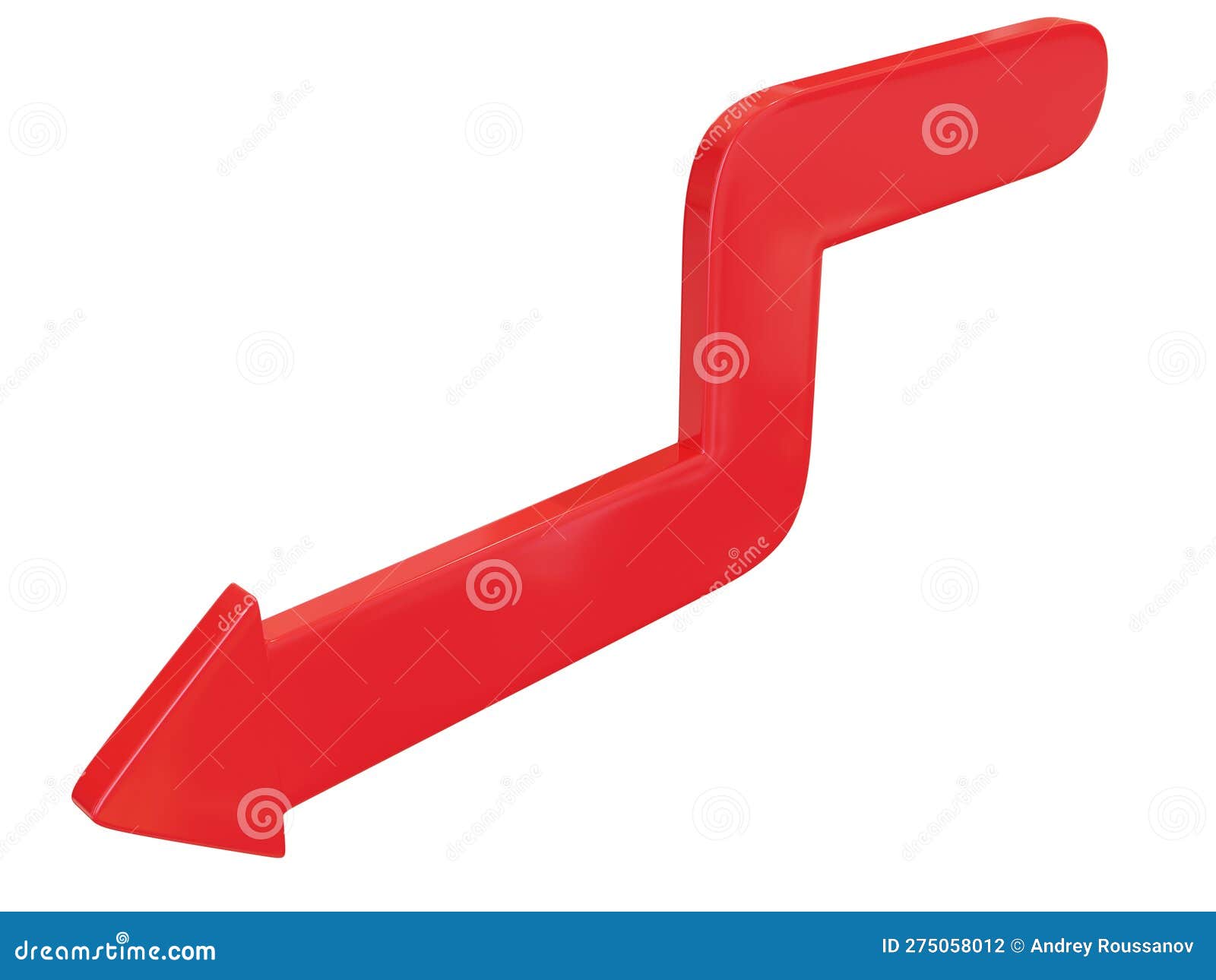 Red Arrow Lightning. 3d Render. Stock Illustration - Illustration of ...