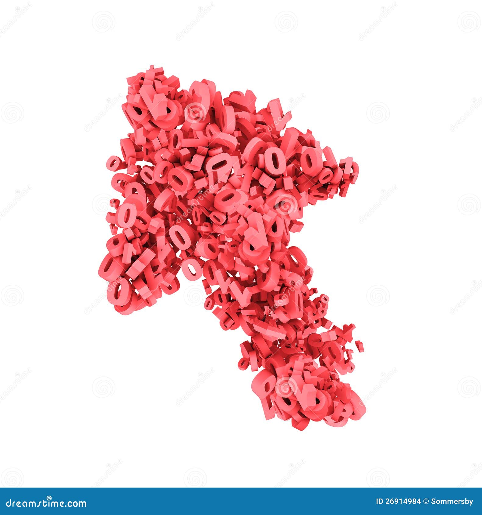 Red Arrow Made from Numbers Stock Illustration - Illustration of motion ...