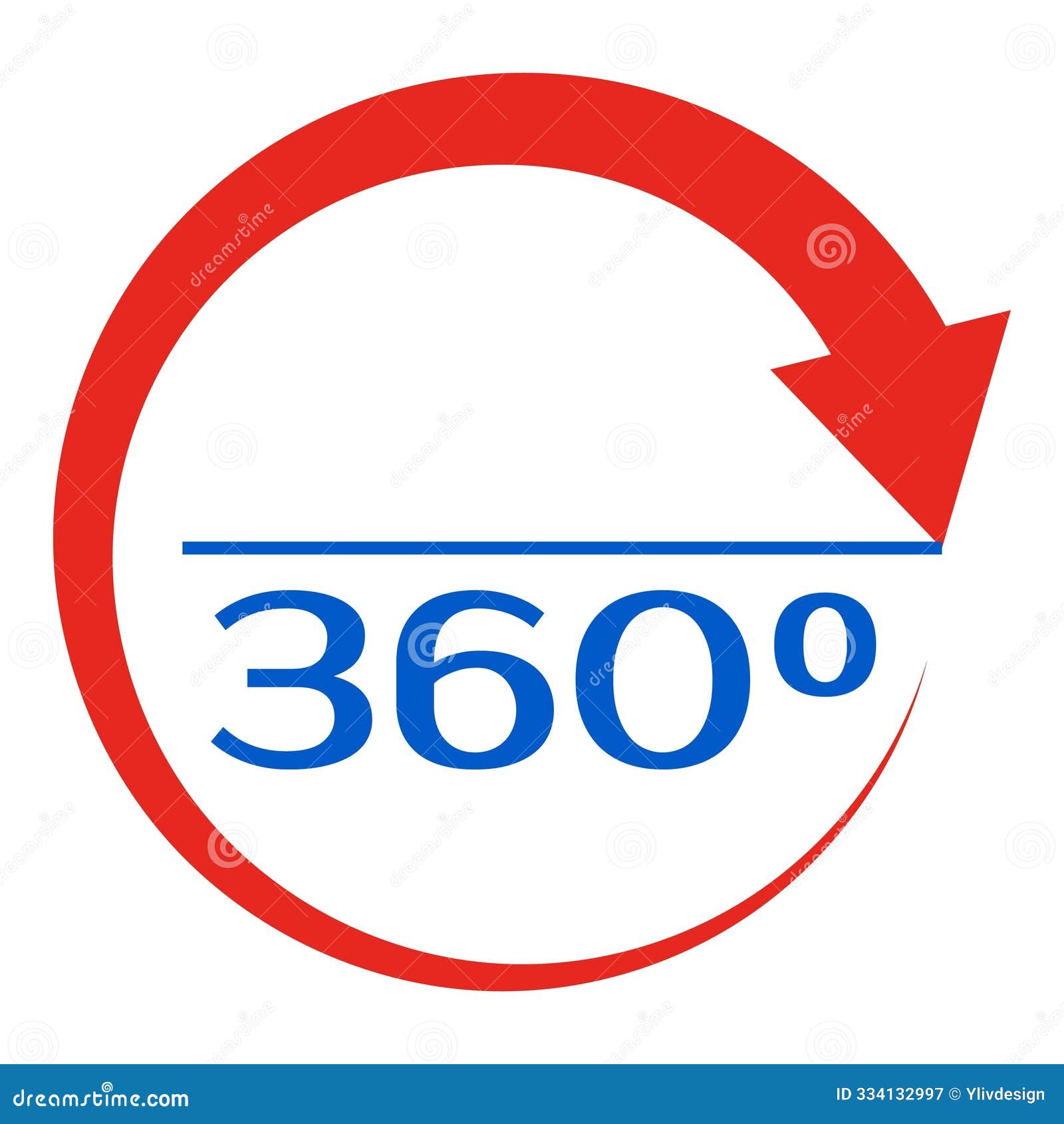 Red Arrow Making Full Circle 360 Degrees Rotation Stock Vector ...