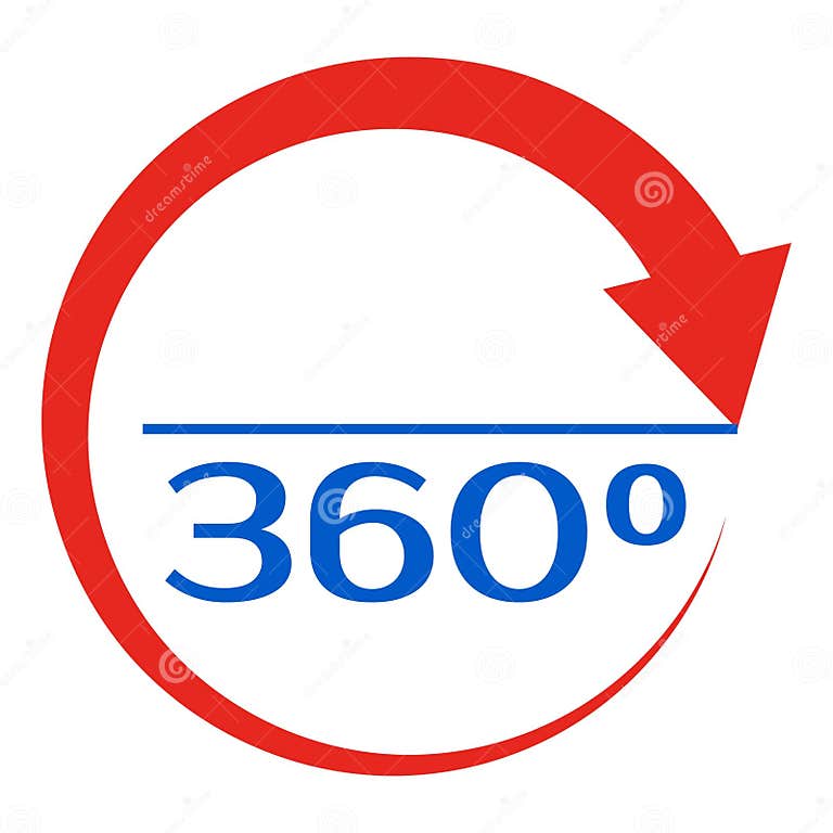 Red Arrow Making Full Circle 360 Degrees Rotation Stock Vector ...