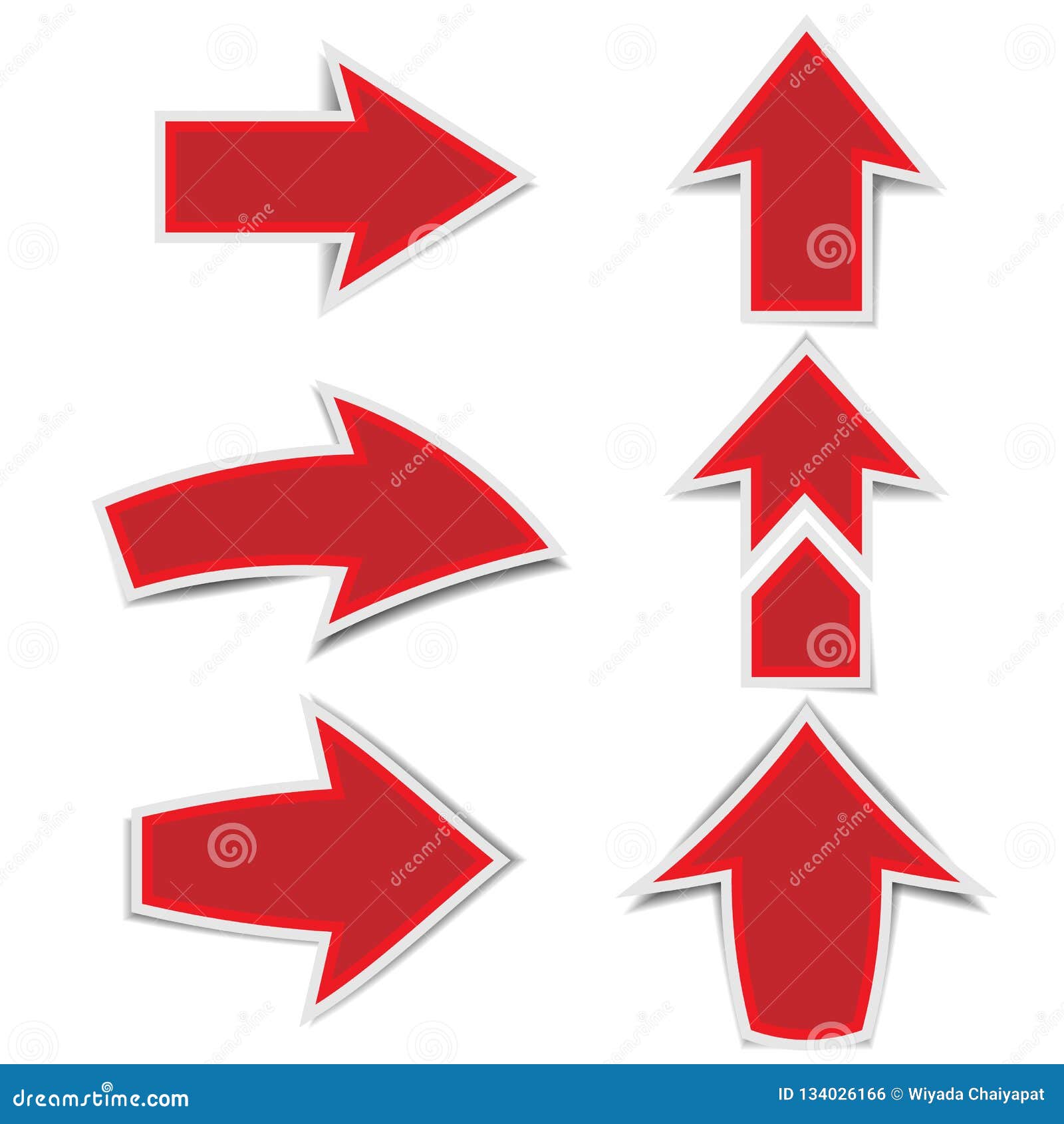 The Red Arrow Marks a Shadow on a White Background Stock Illustration ...