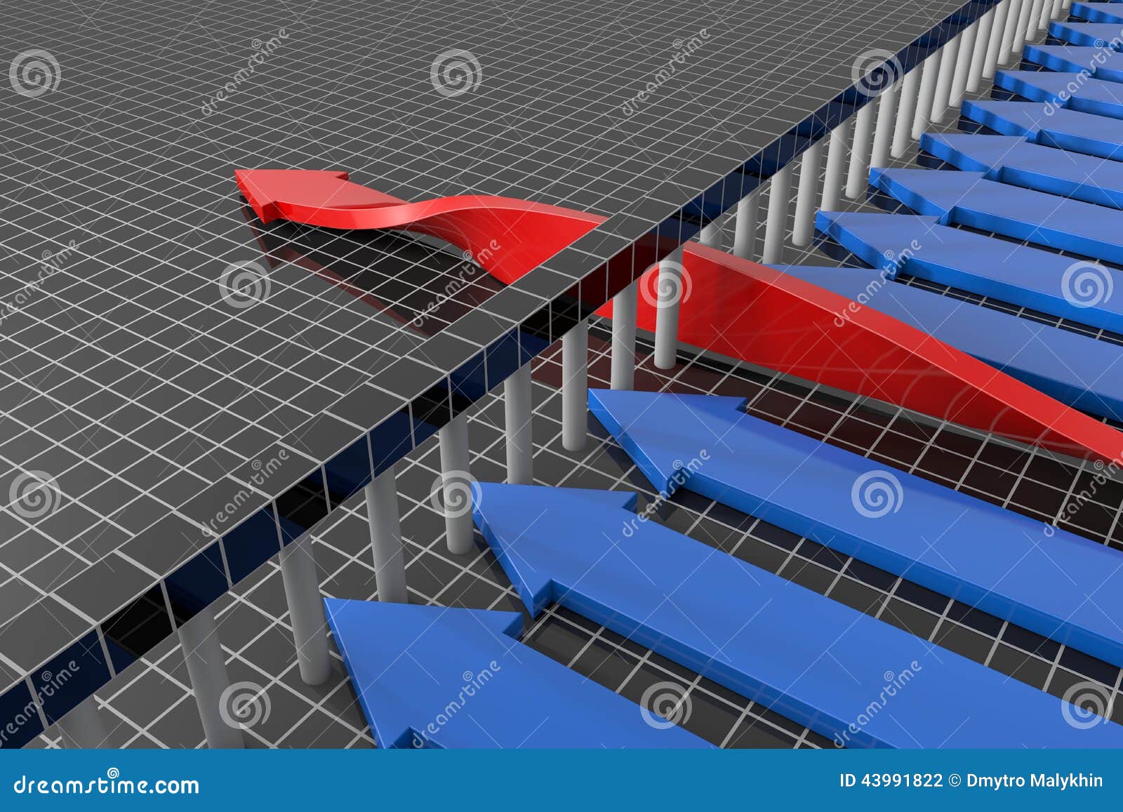 Red Arrow Obstacle Avoidance Stock Illustration - Illustration of ...