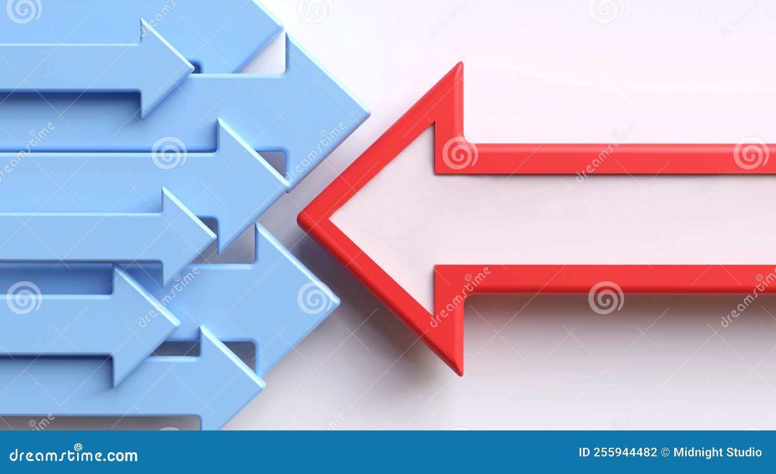 Red Arrow in Opposite Direction To Blue Arrow in Straight Line ...