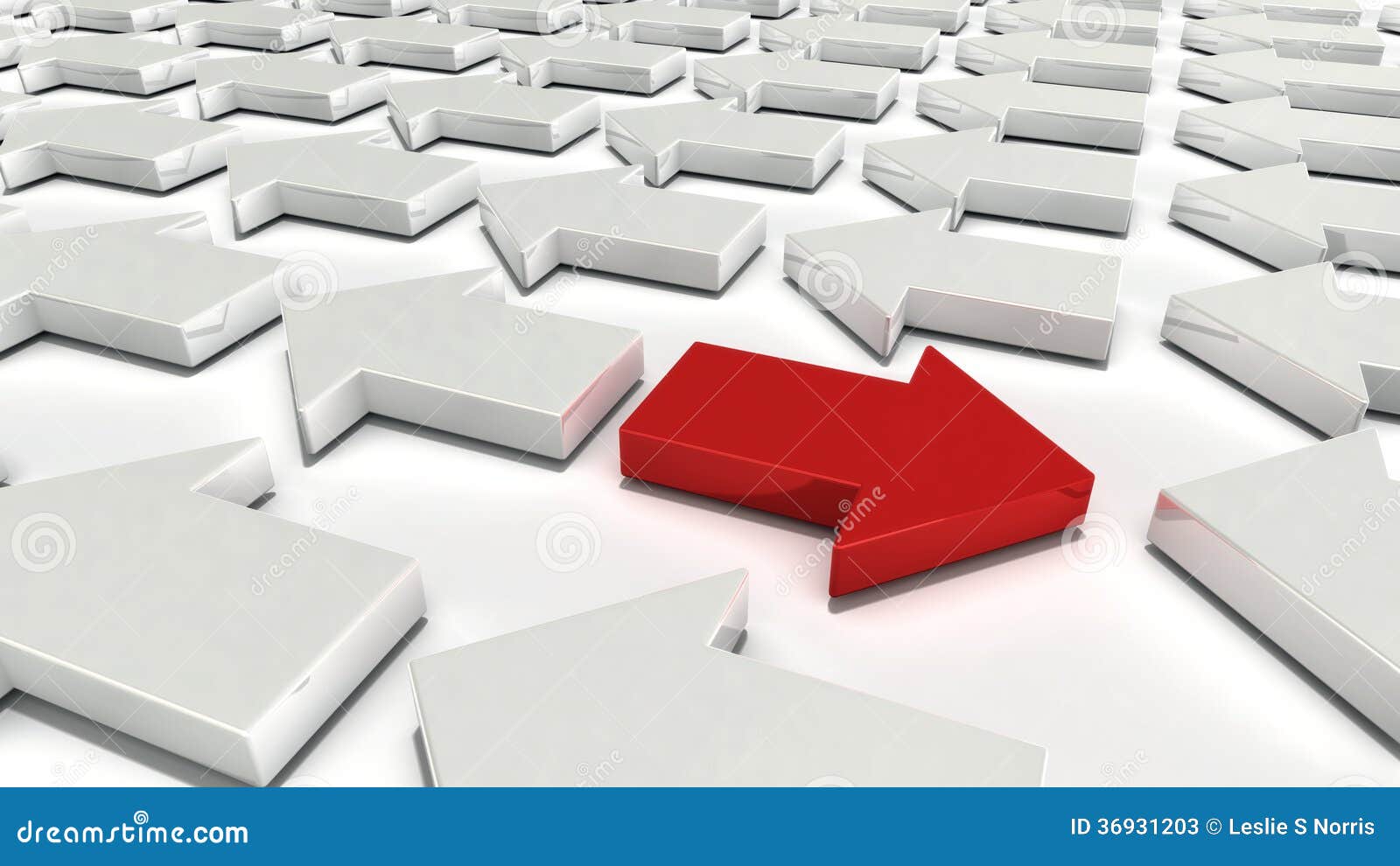 Red Arrow Opposite Many White Arrows Stock Illustration - Illustration ...