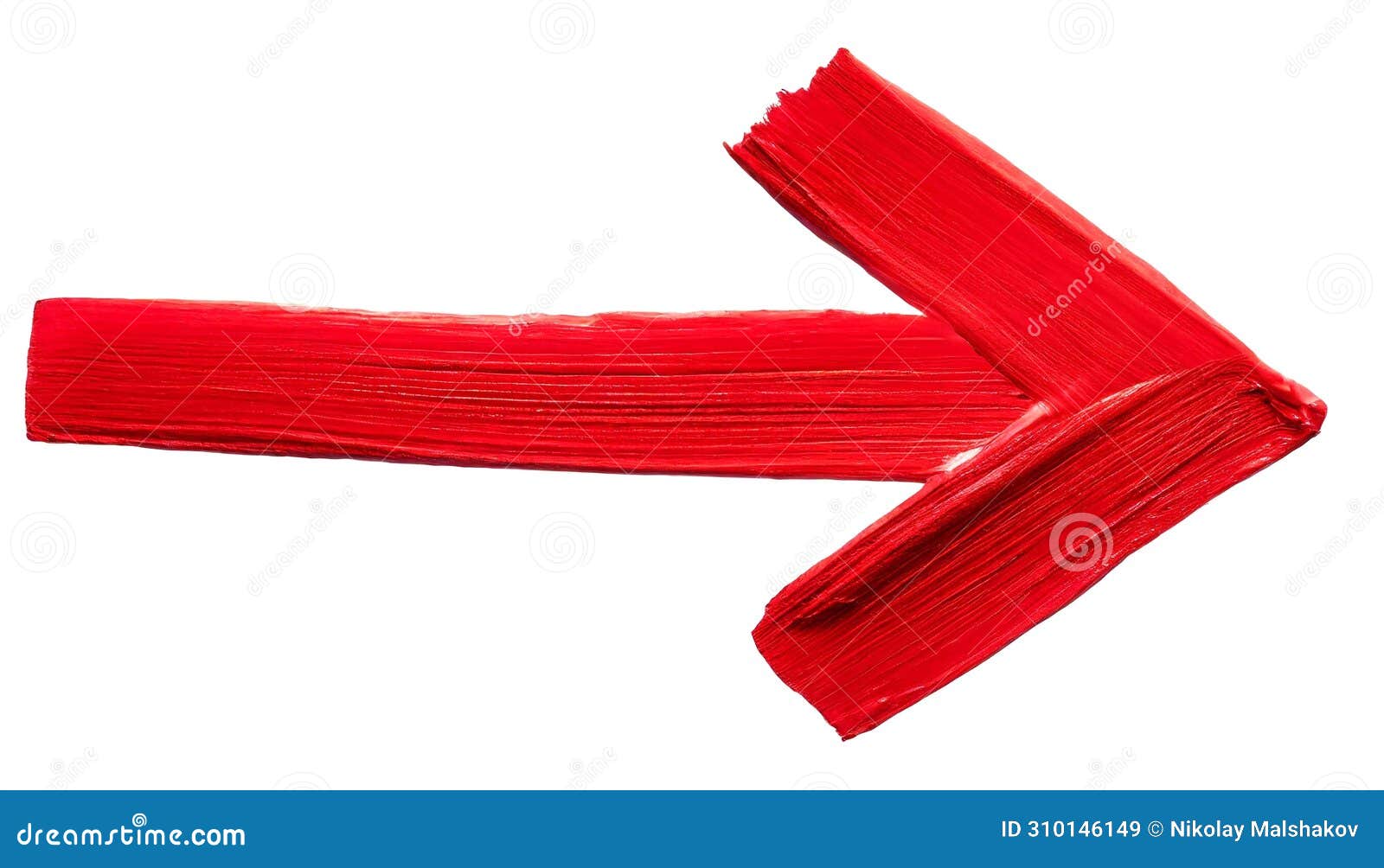 Red Arrow with Paint on a White Background Stock Image - Image of ...